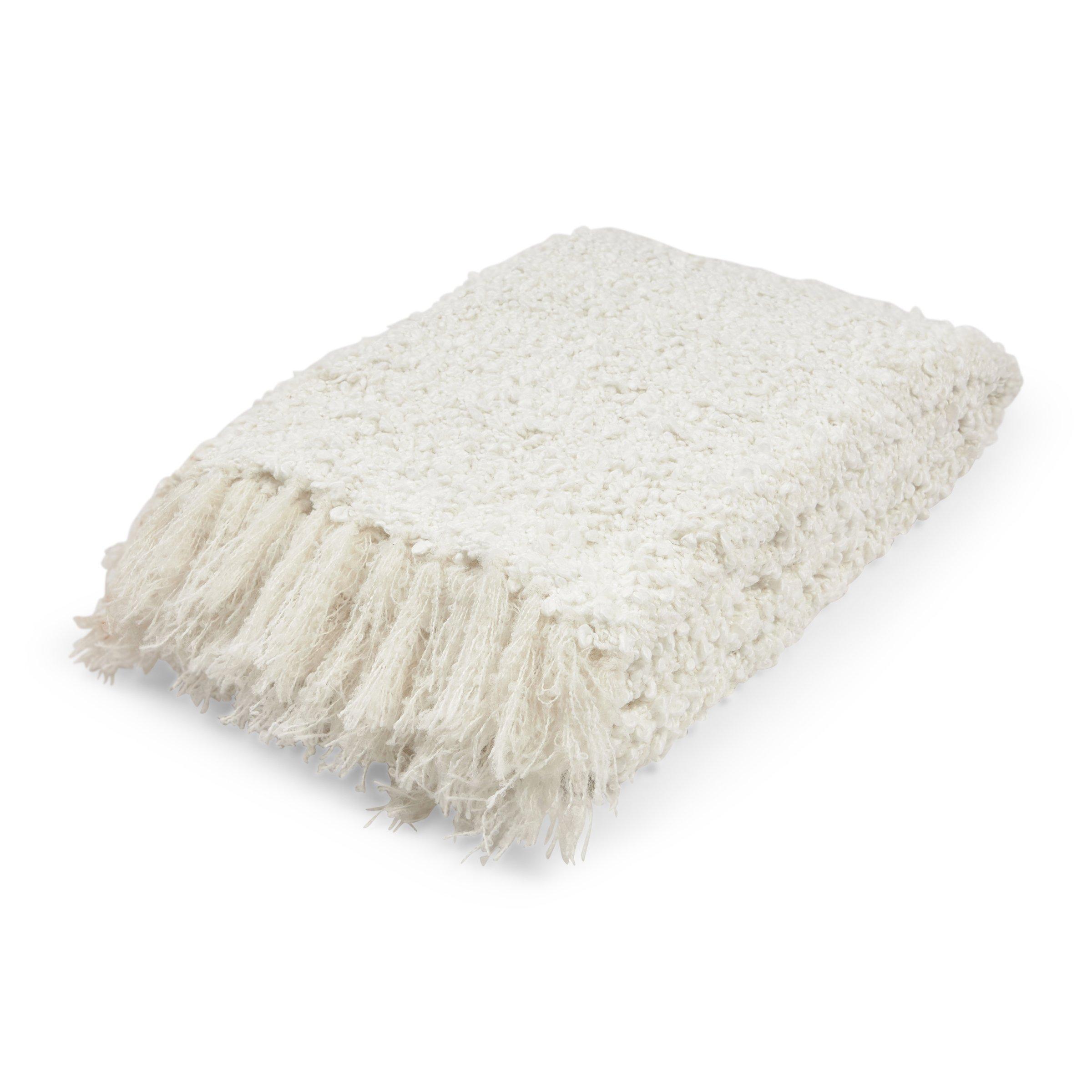 White Boucle Throw (3126499) | Loads of Living