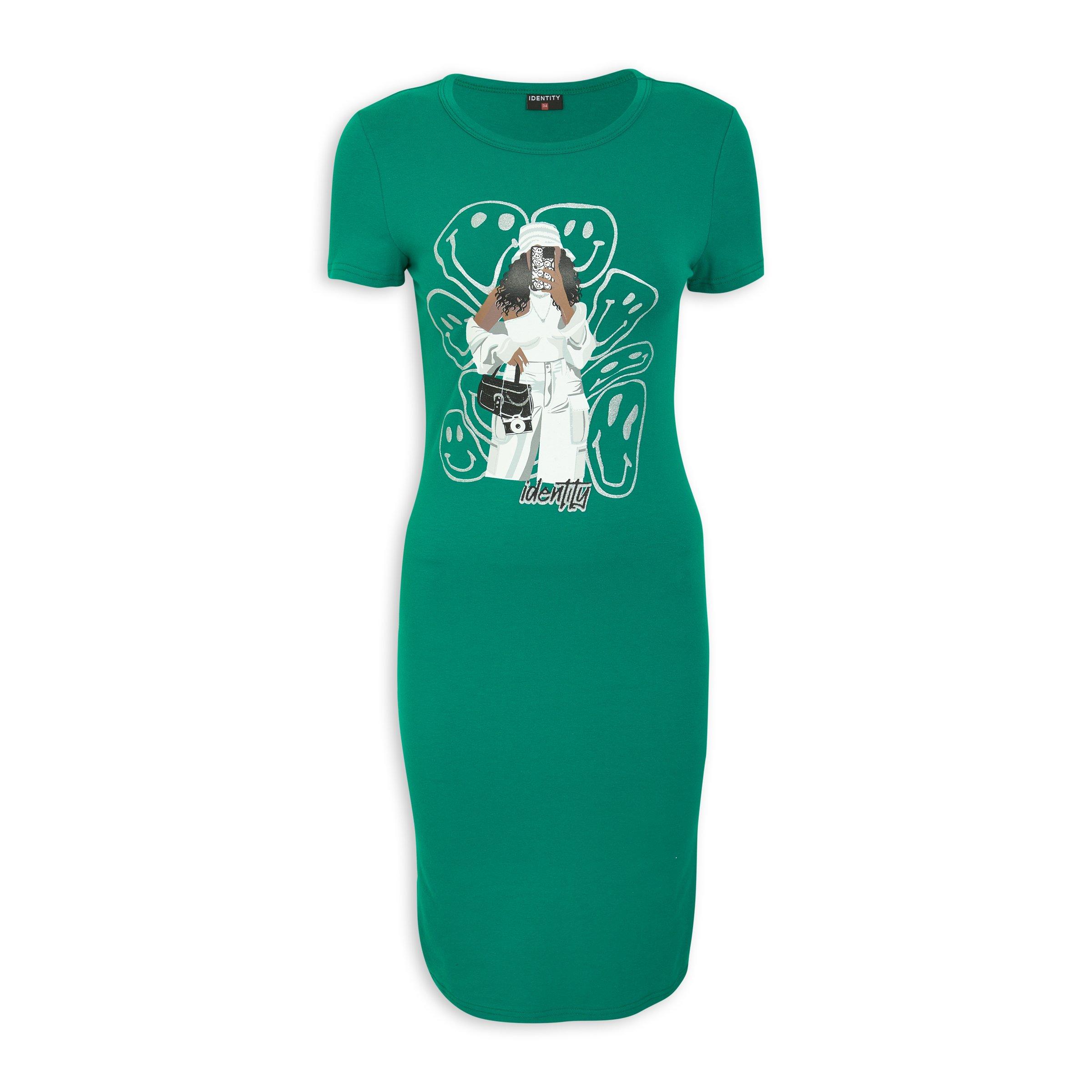 Green Graphic Bodycon Dress (3126865) | Identity