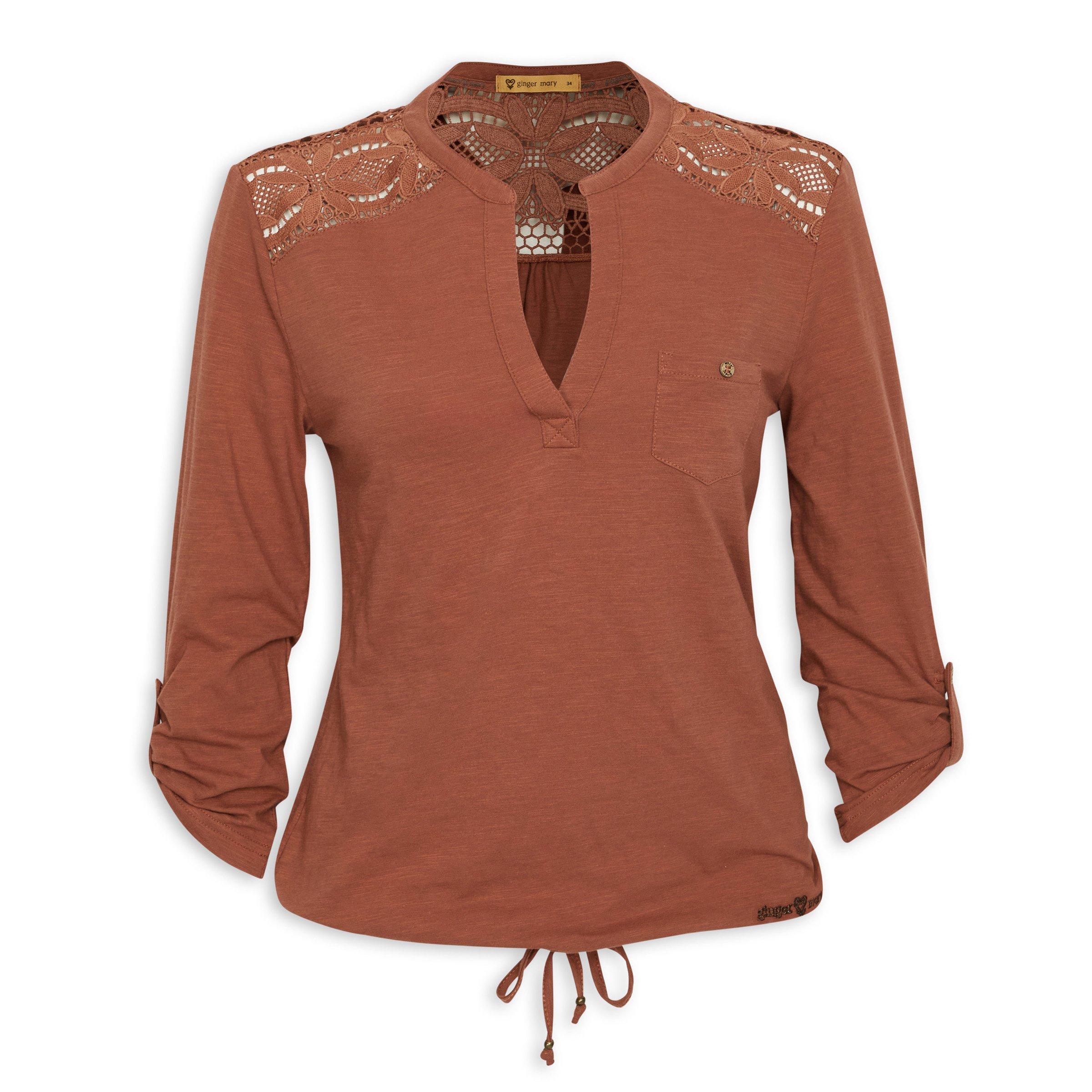 Rust Blouson Top (3126954) | Ginger Mary