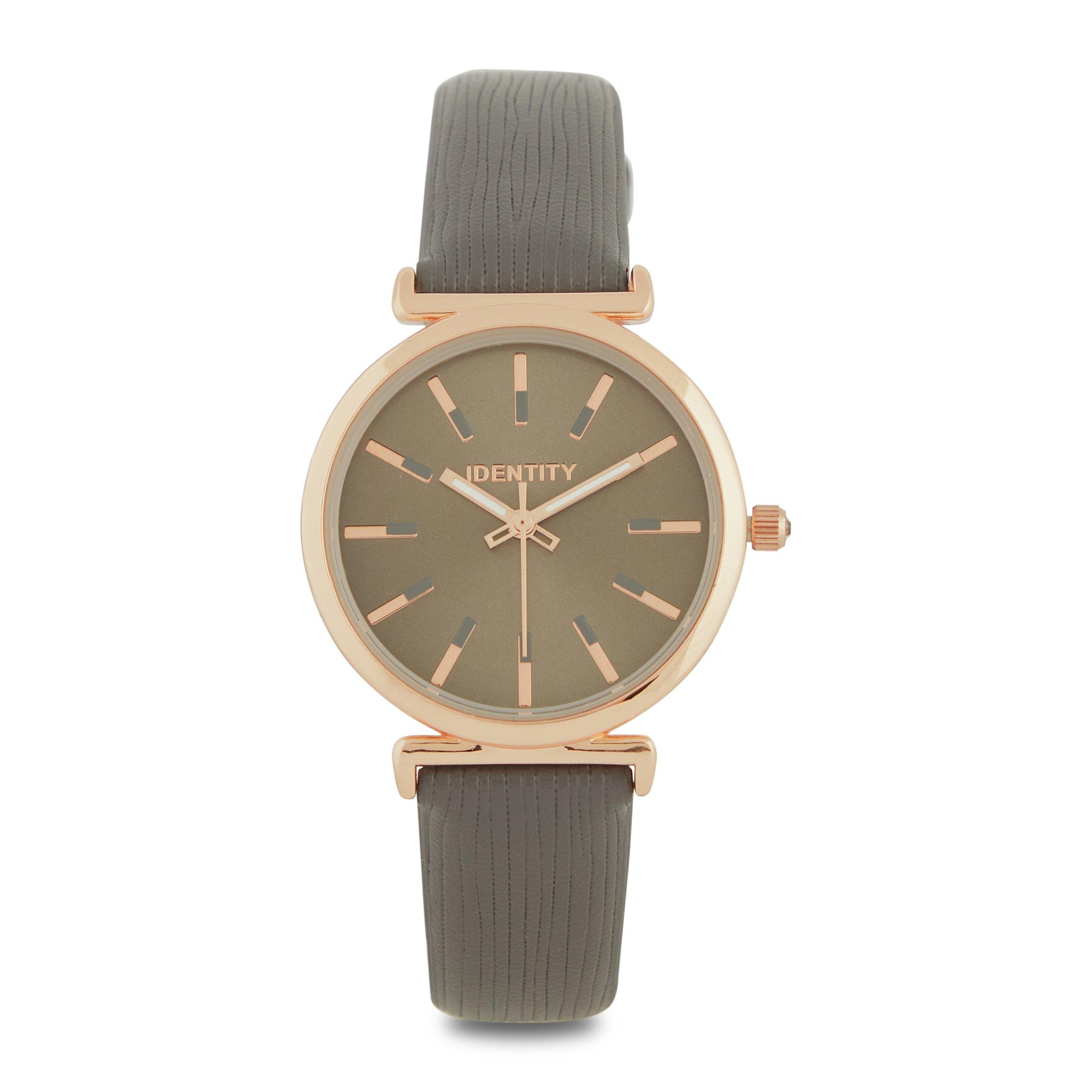 Grey Pu Strap Watch (3127087) | Identity