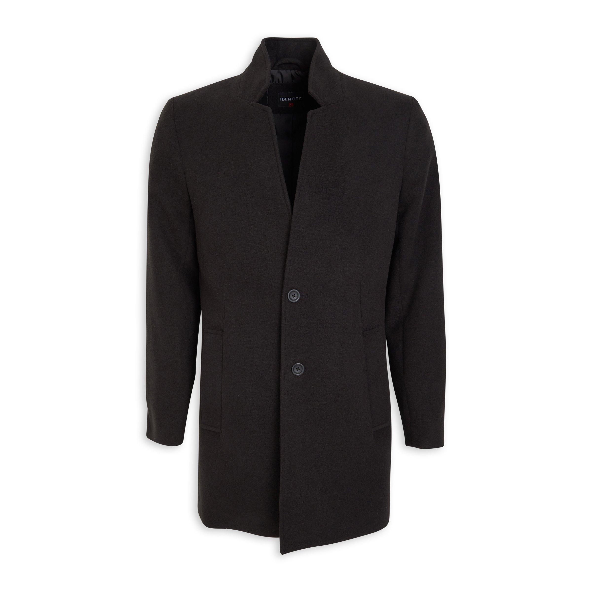 Black Notch Neck Coat (3127656) | Identity