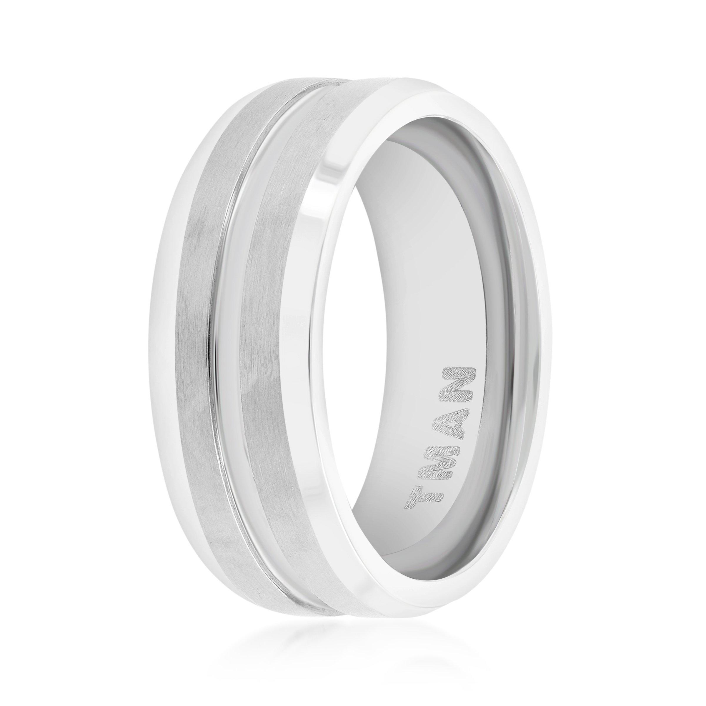 Matt Shiny Ribbed Ring (3127910) | Stainless Steel