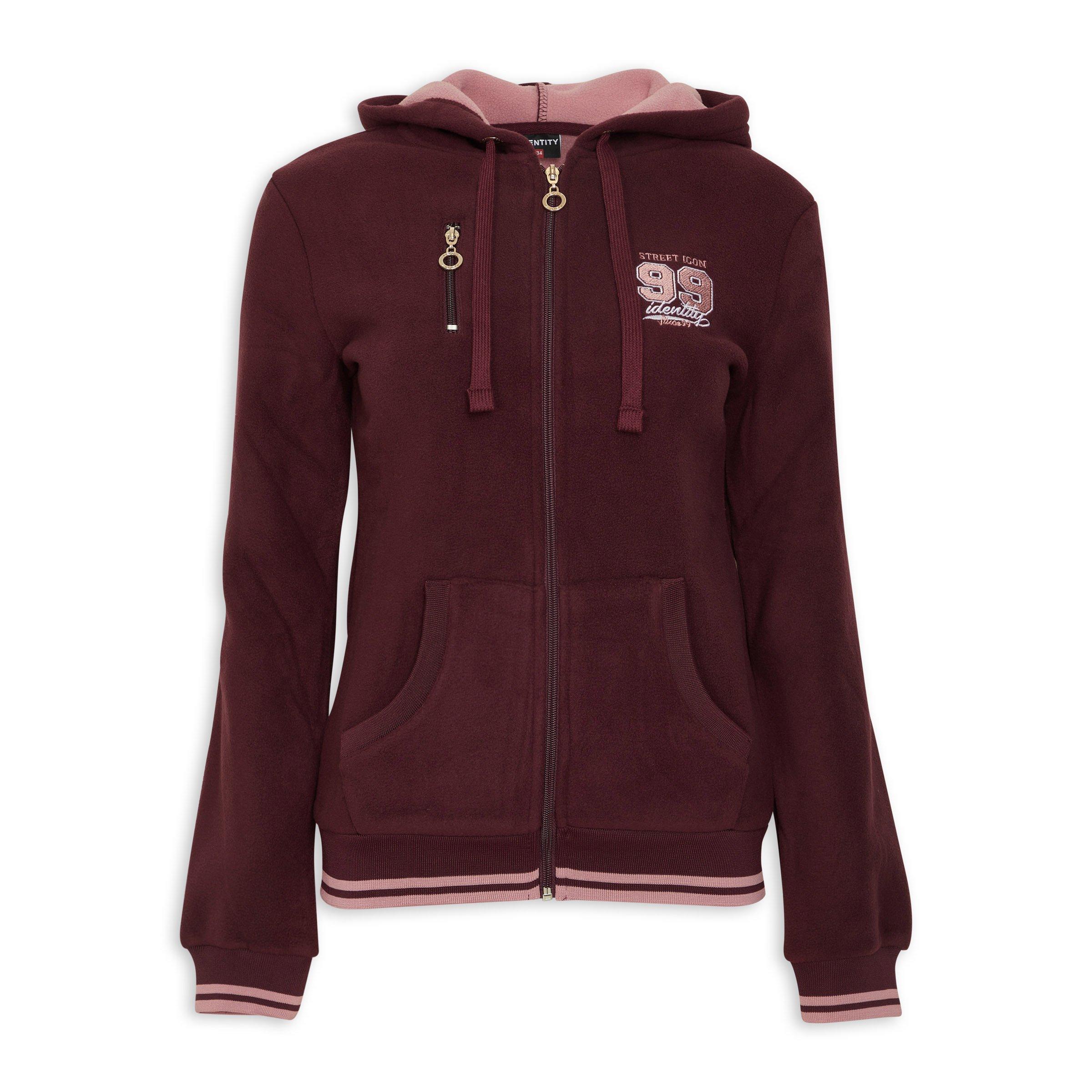 Burgundy Bonded Sporty Jacket (3129566) | Identity