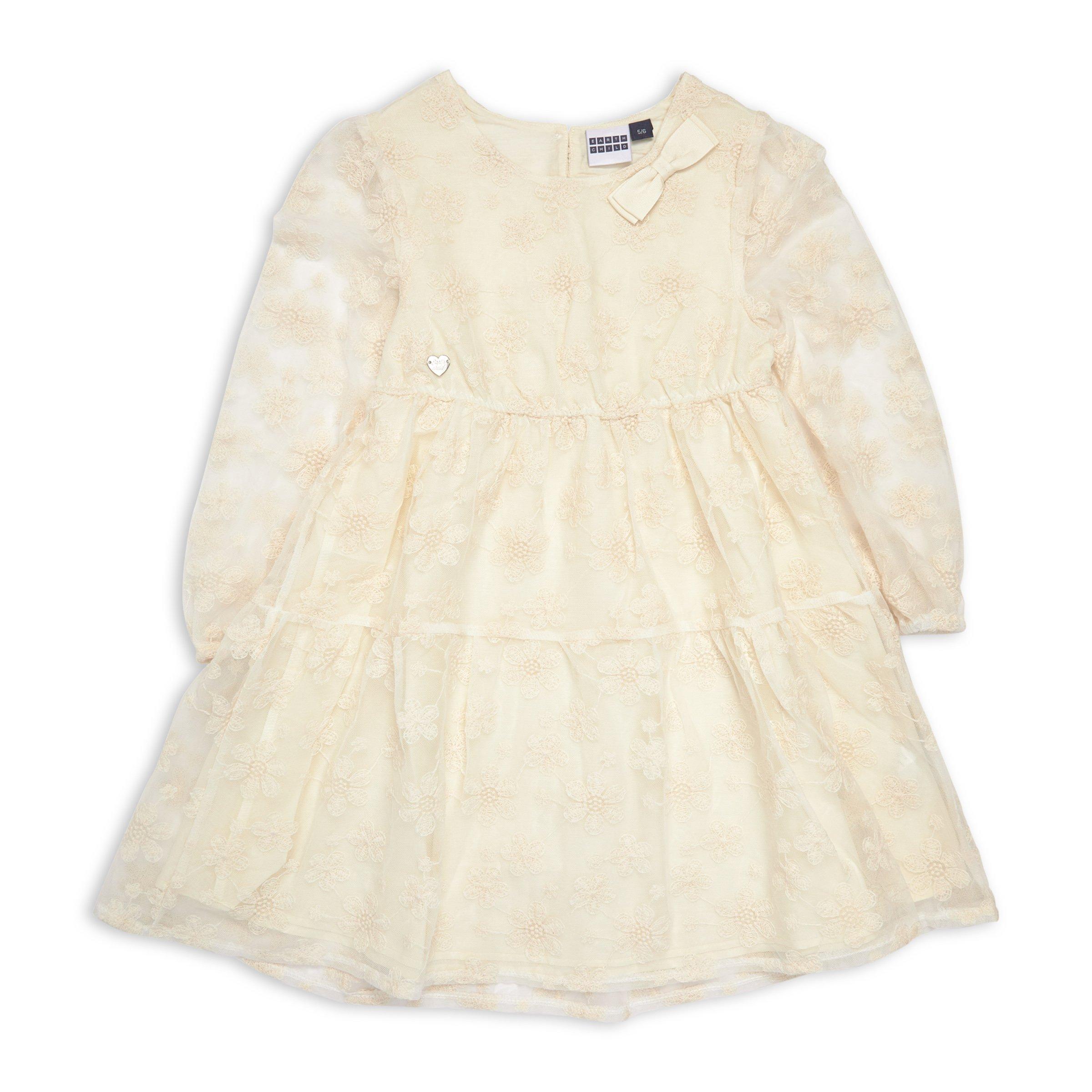 Kid Girl Beige Tiered Dress (3134203) | Earthchild