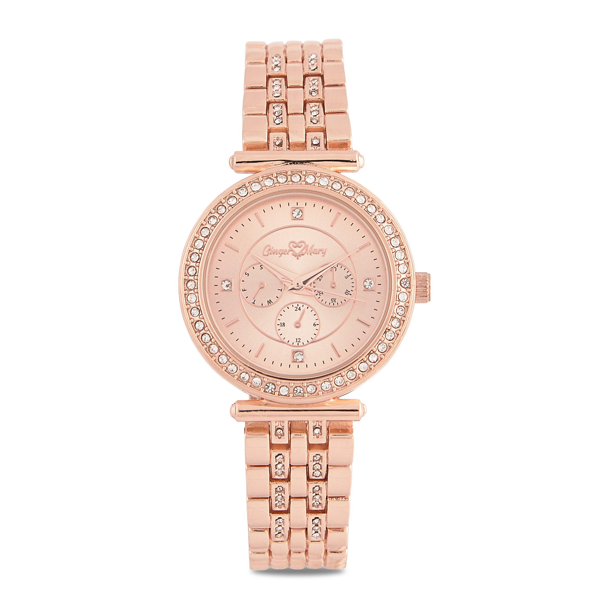 Rose Gold Metal and Dial Watch (3134275) | Ginger Mary