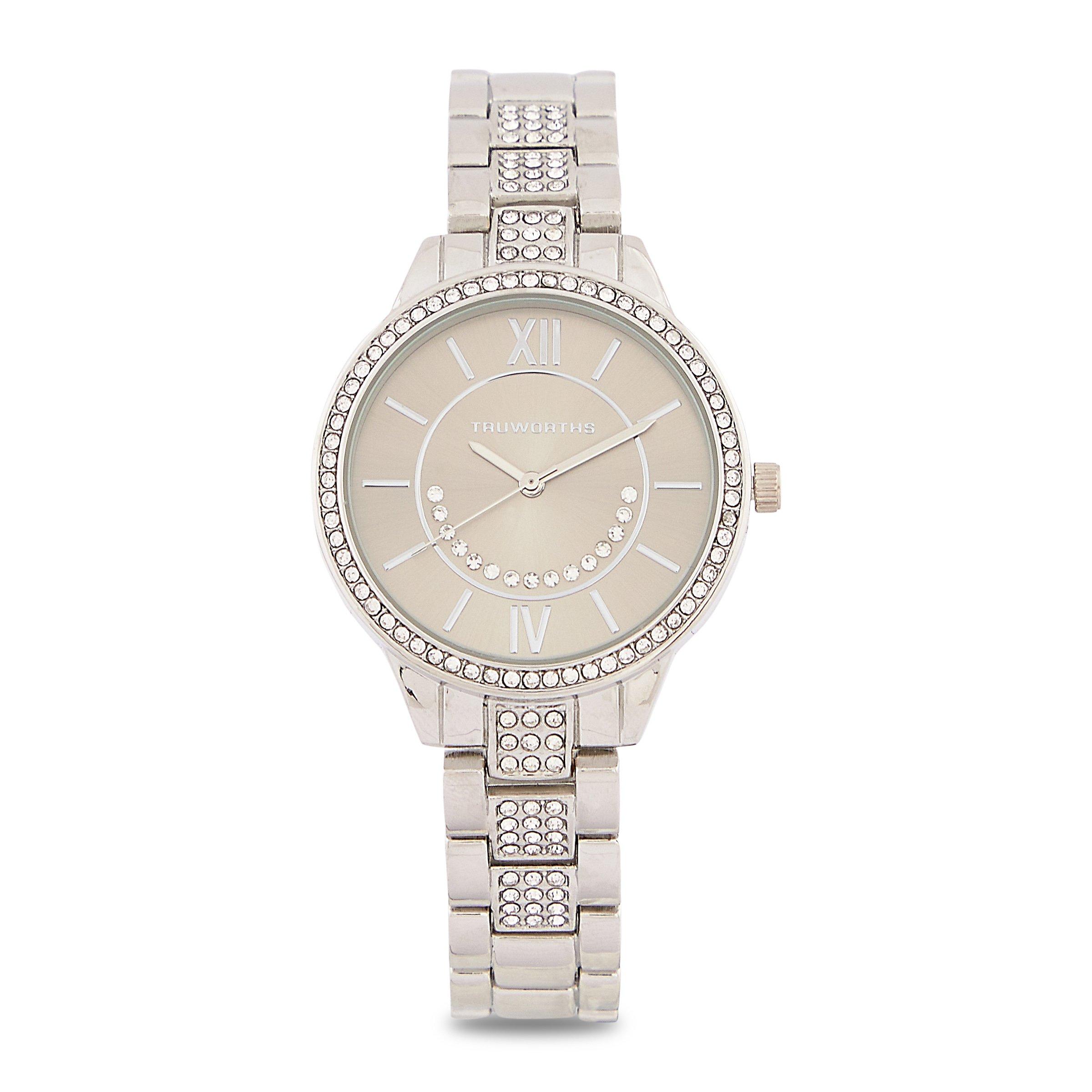 Stone Encrusted Silver Metal Watch (3134641) | Truworths