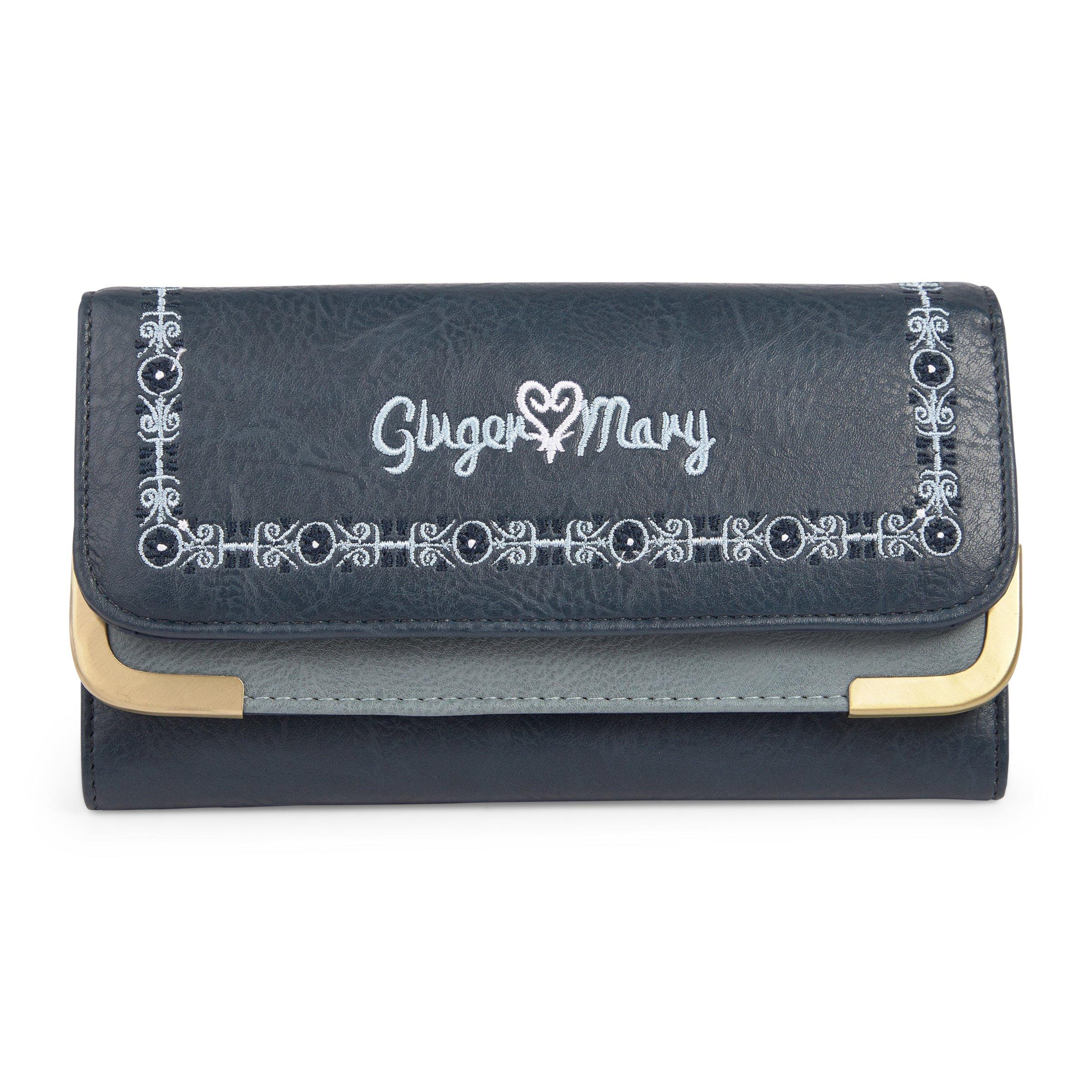 Navy Branded Double Flap Purse (3134792) | Ginger Mary