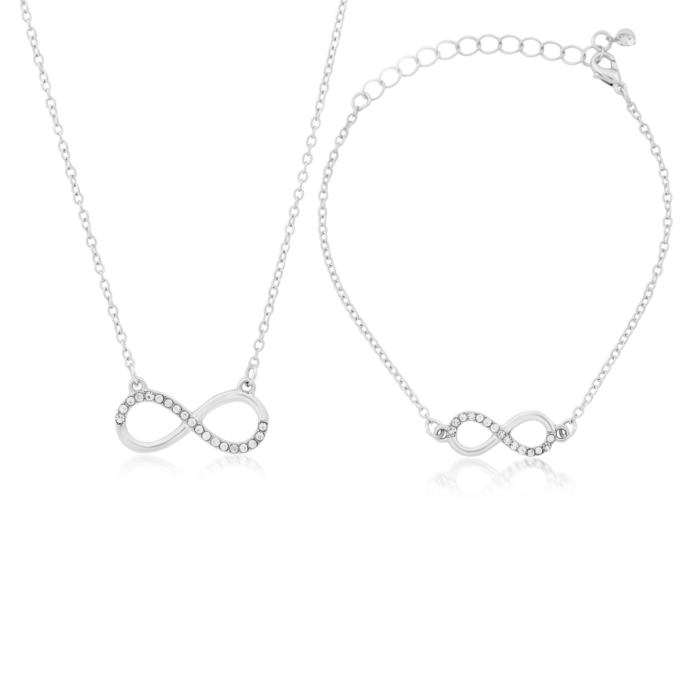 INFINITY NECKLACE AND BRACELET SET (3135018) | Sparkle