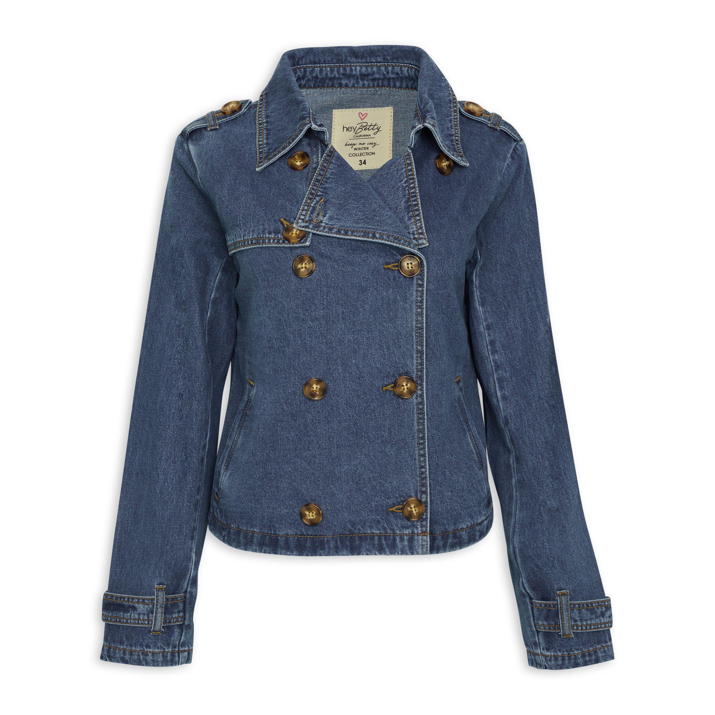 Indigo Cropped Trench Coat (3135744) | Hey Betty