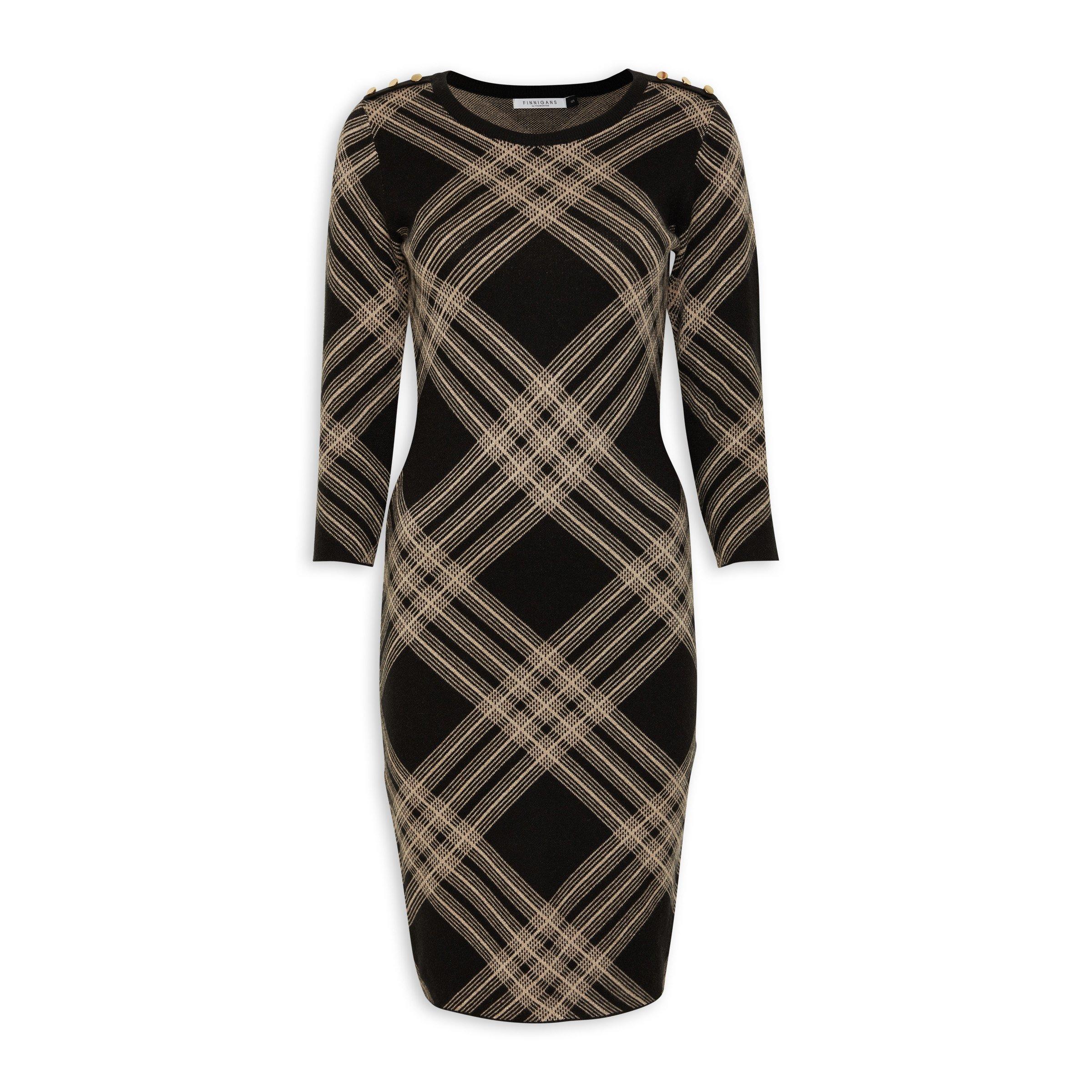 Black Check Bodycon Dress (3135777) | Finnigans