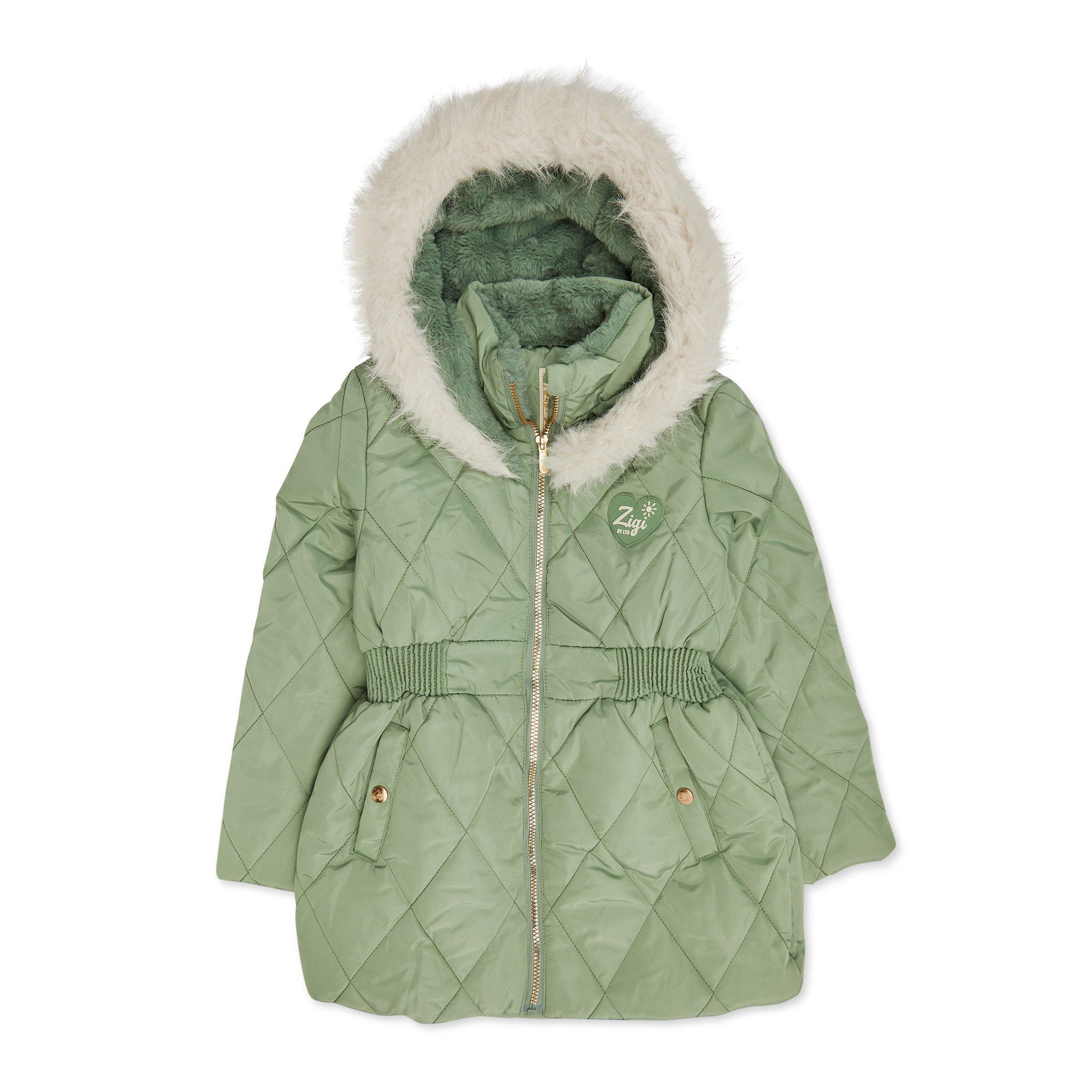 Girls Green Long Puffer Jacket (3136121) | LTD Kids