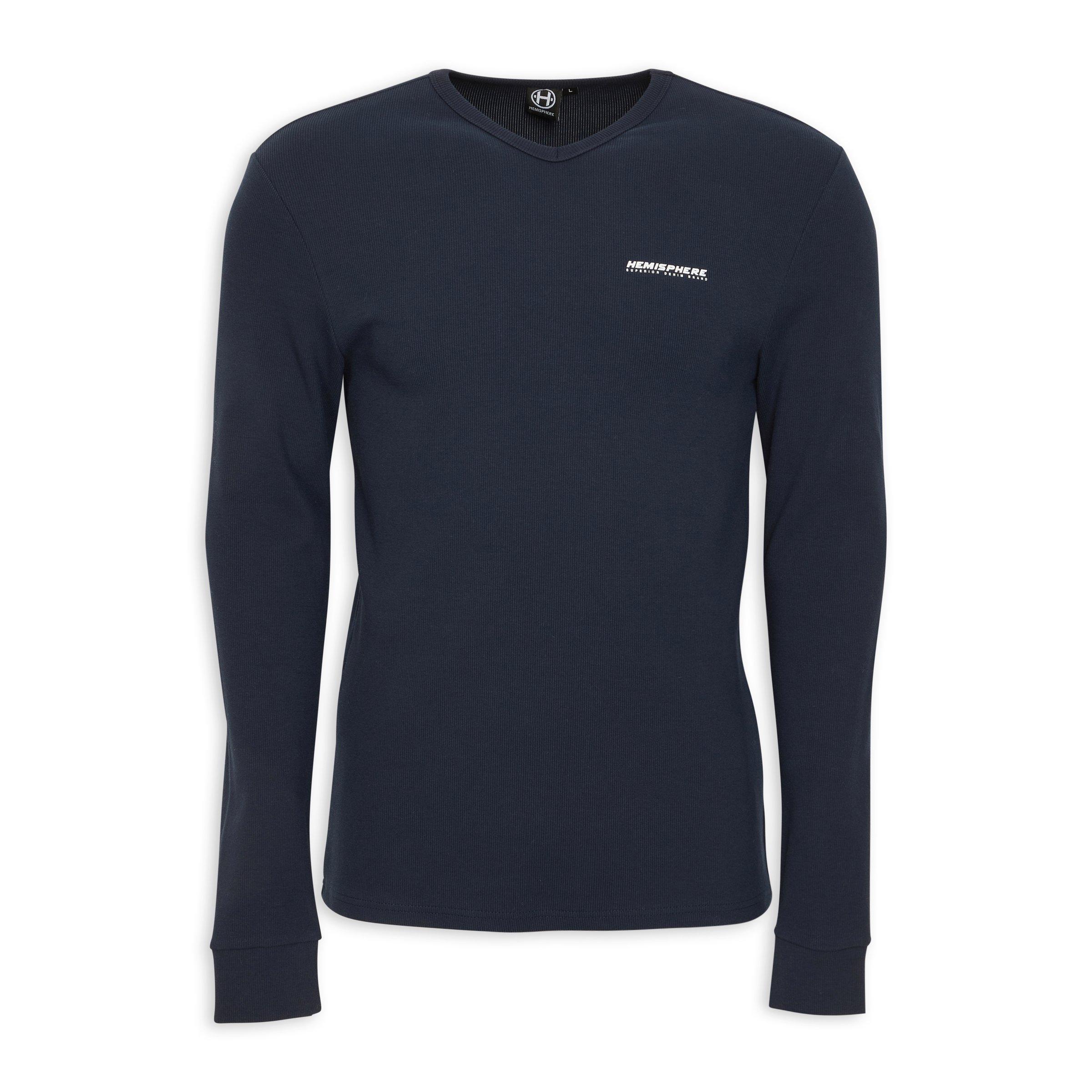 Navy Long Sleeve Fitted T-shirt (3136170) | Hemisphere