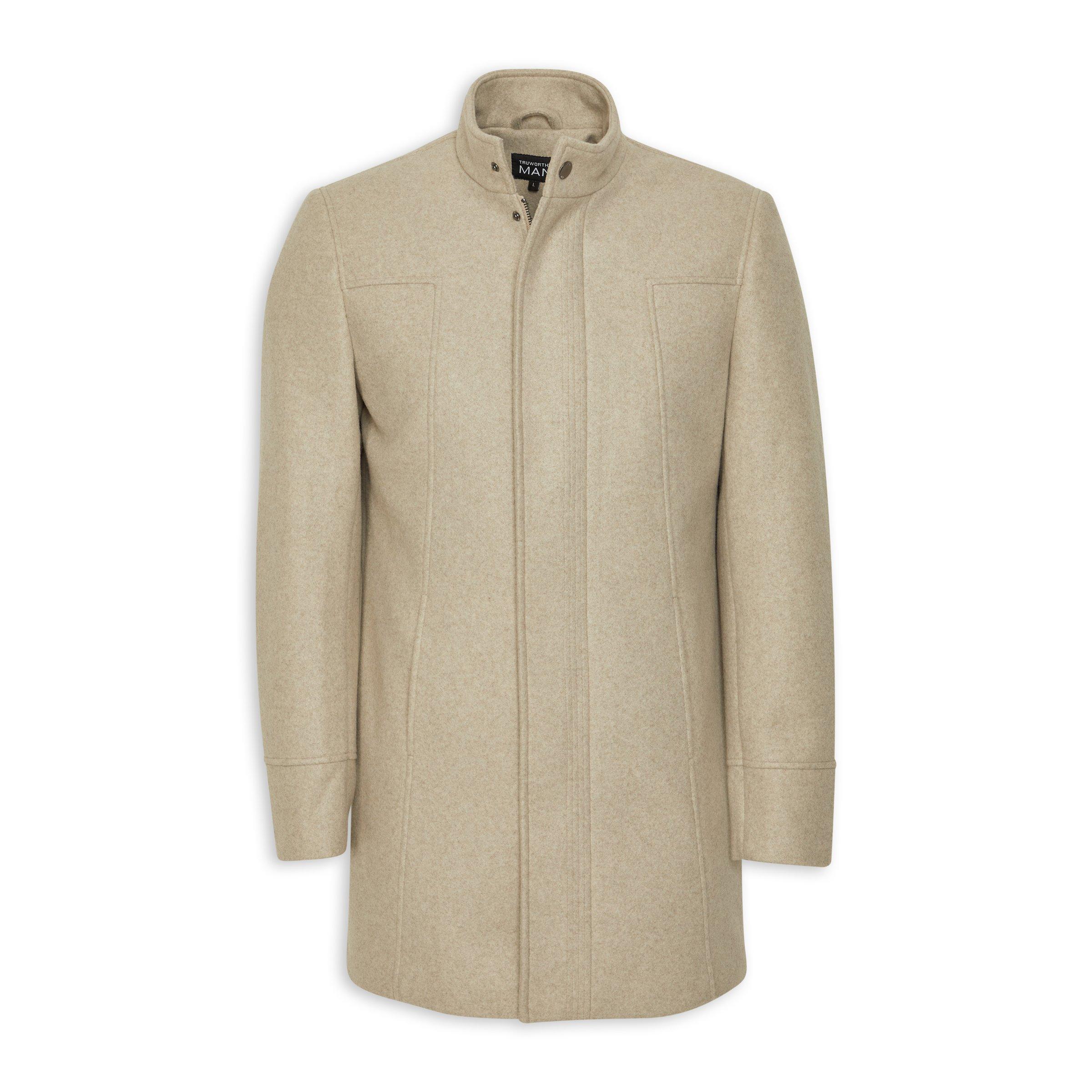 Stone Zip Through Coat (3136931) | Truworths Man