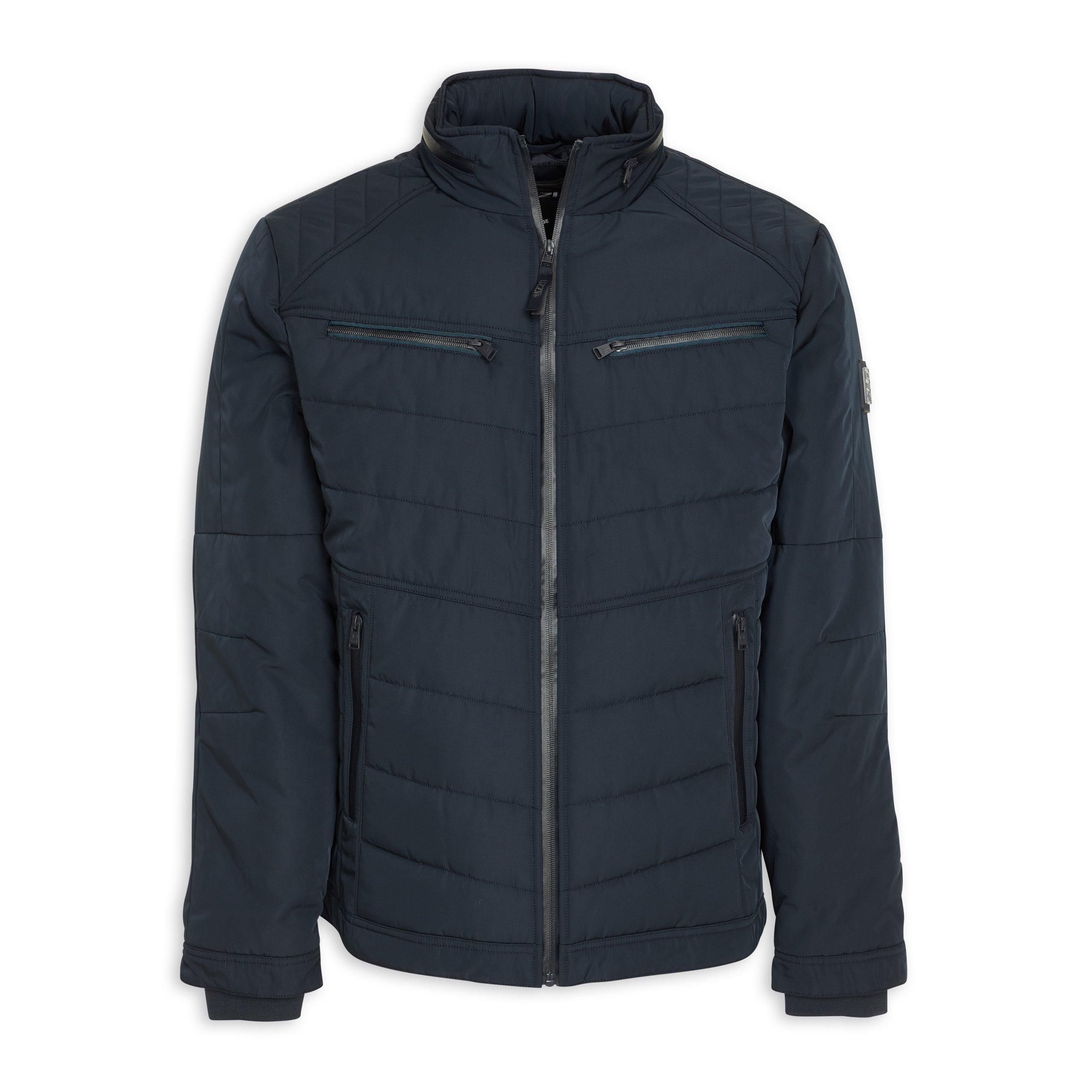 Navy Quilted Puffer Jacket (3138348) | UZZI