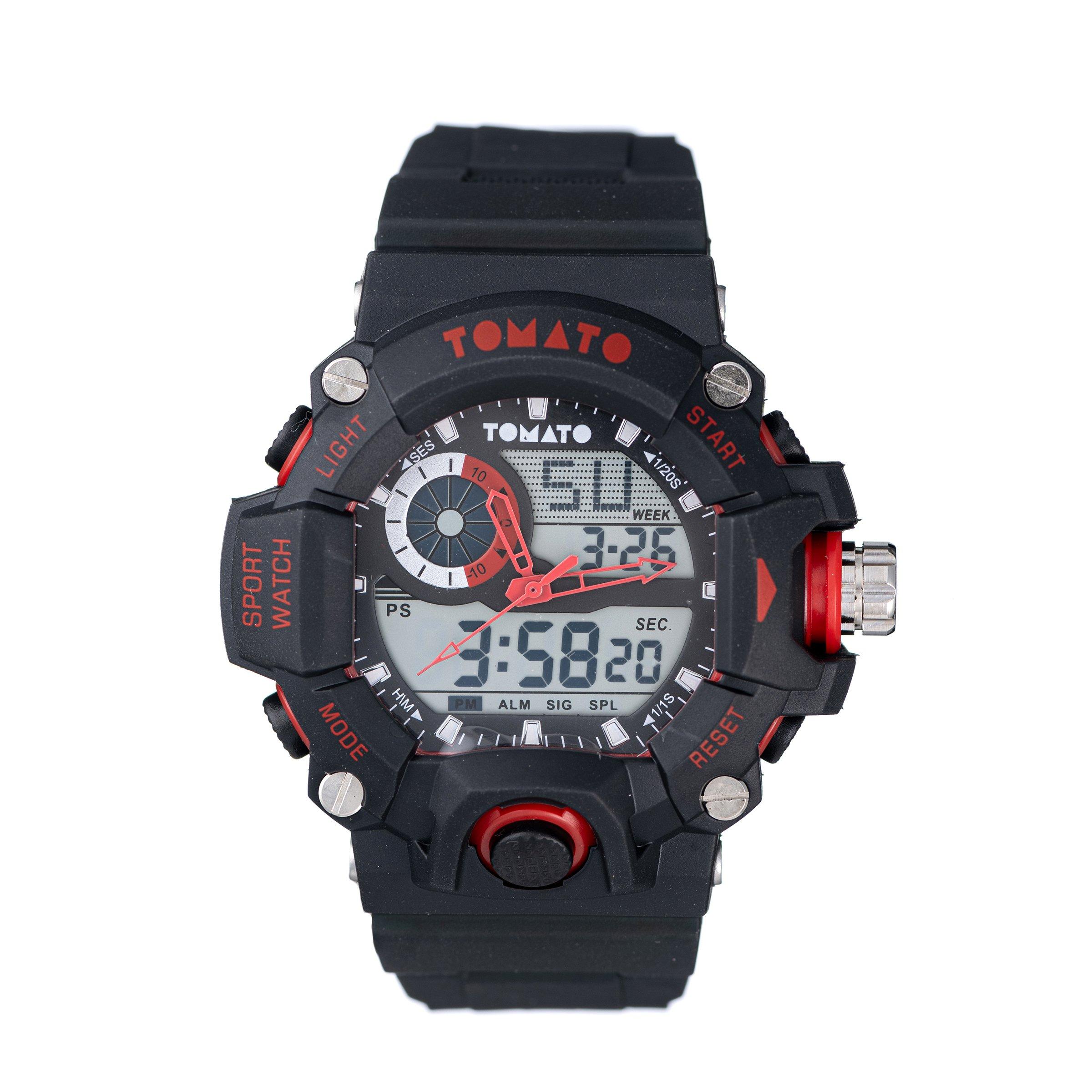 Red Detail Ana Digital Resin Watch (3138626) | Tomato