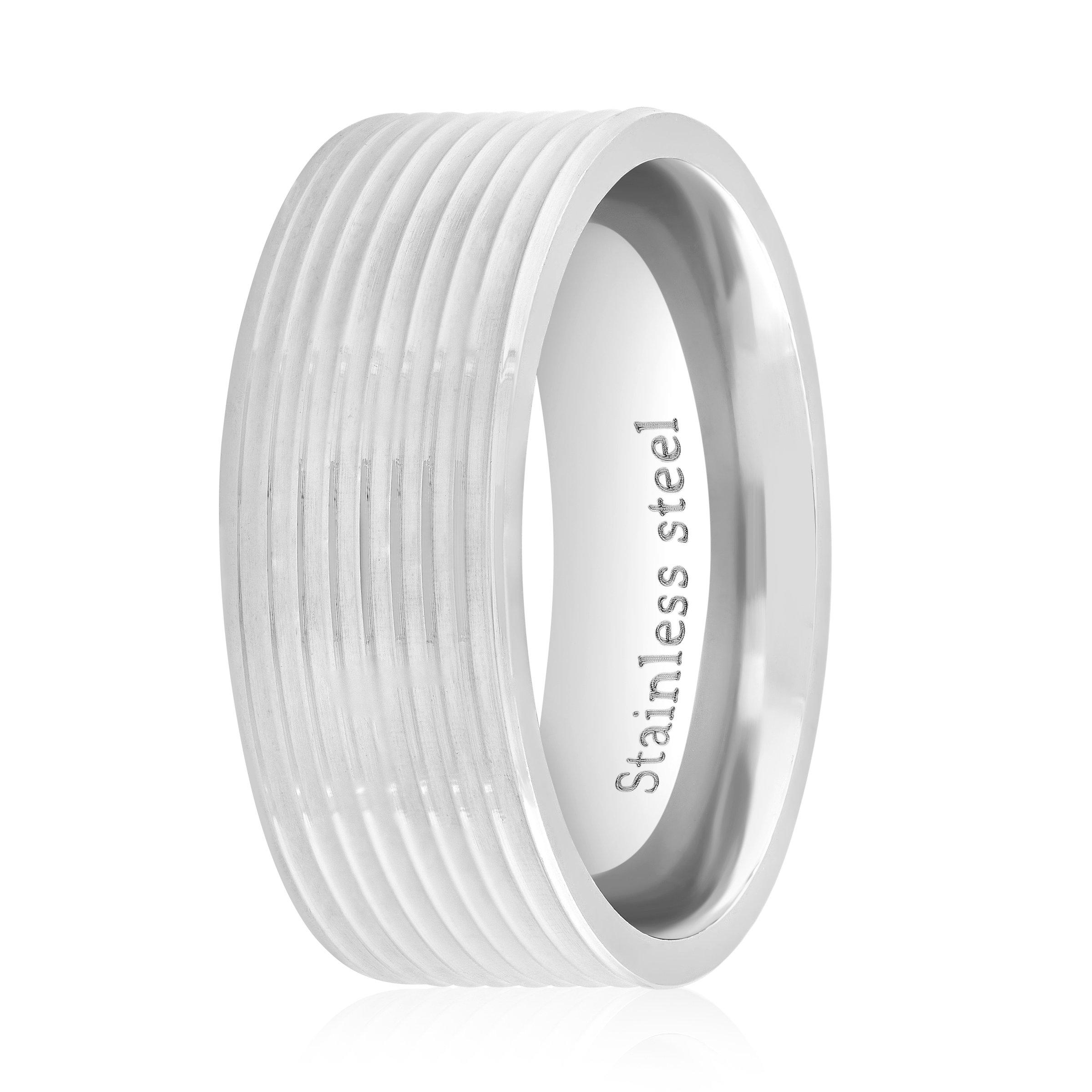 Shinny Ribbed Ring (3138660) | Stainless Steel