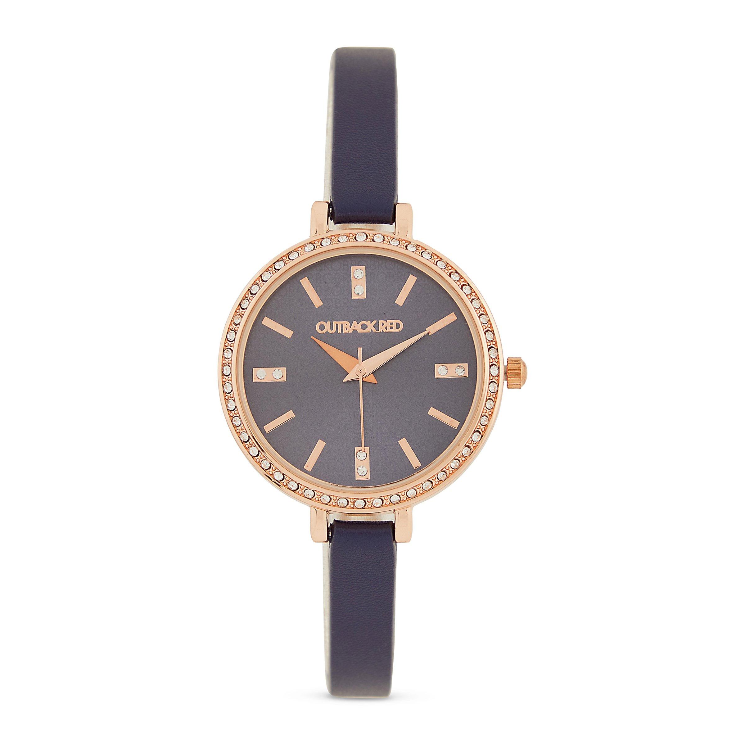 Navy Skinny PU Strap Watch (3139130) | OUTBACK RED