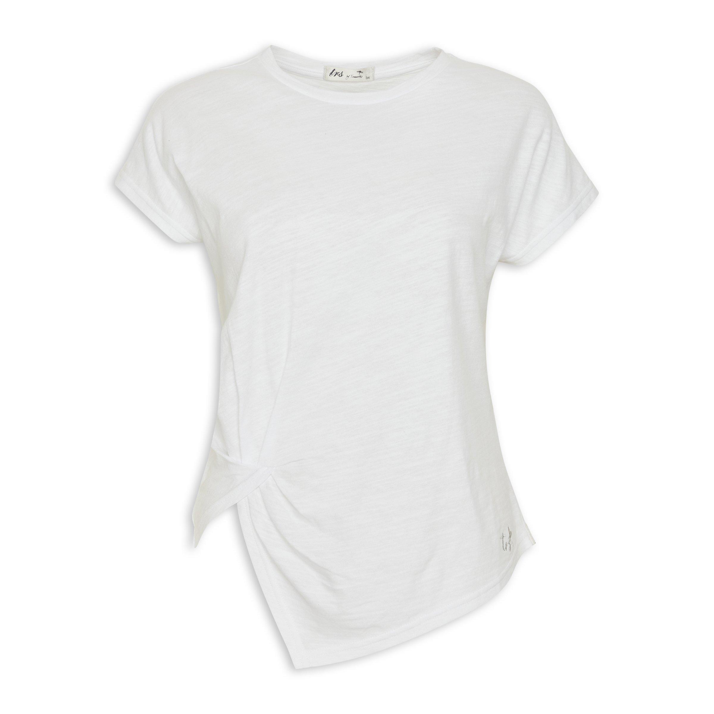 Plain White Asymmetrical T-shirt (3139337) | TRS