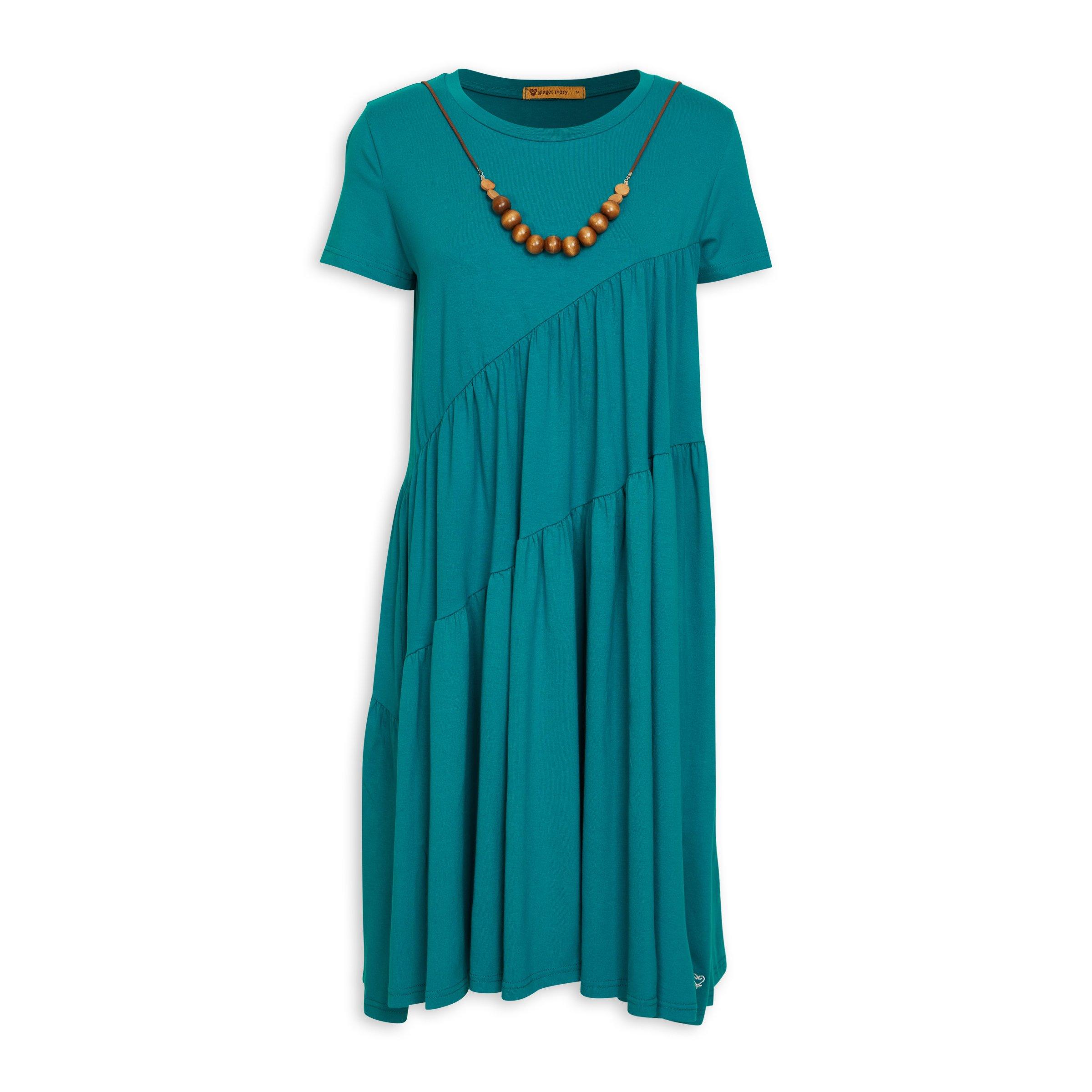 Teal Tiered Dress (3139554) | Ginger Mary