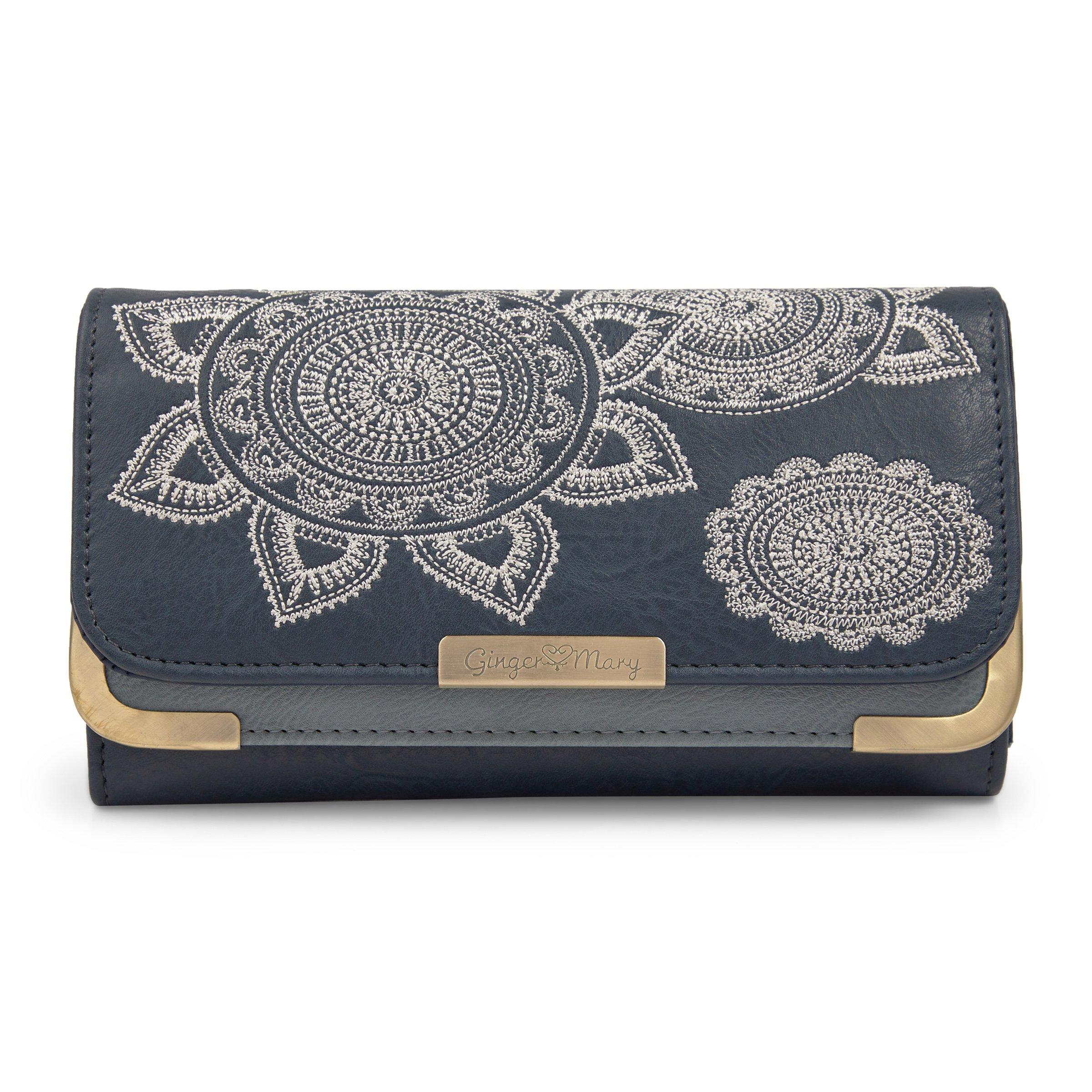 Navy Embroidered Purse (3140251) | Ginger Mary