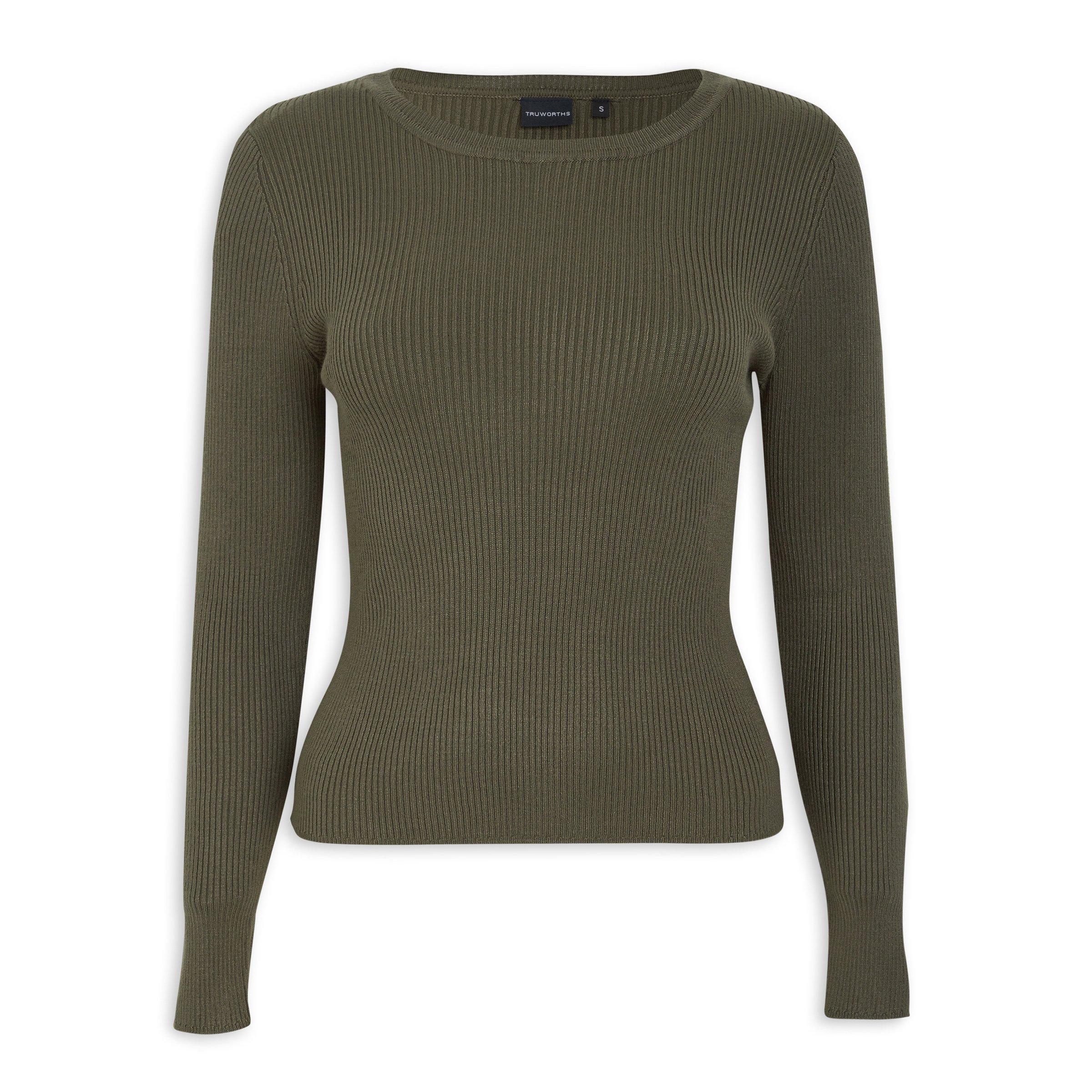 Green Rib Skinny Knit Top (3140531) | Truworths
