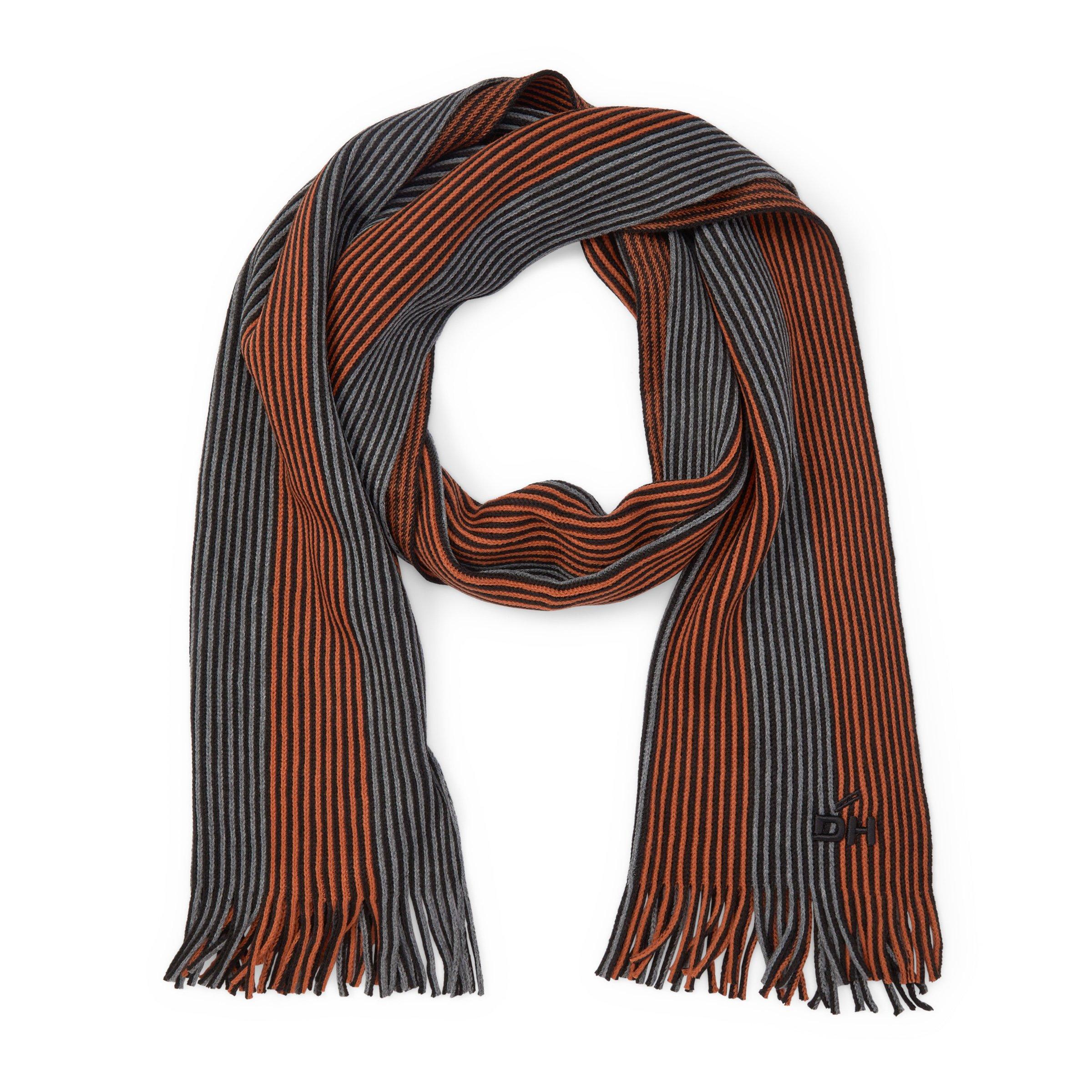 Rust & Grey Stripe Scarf (3140567) | Daniel Hechter