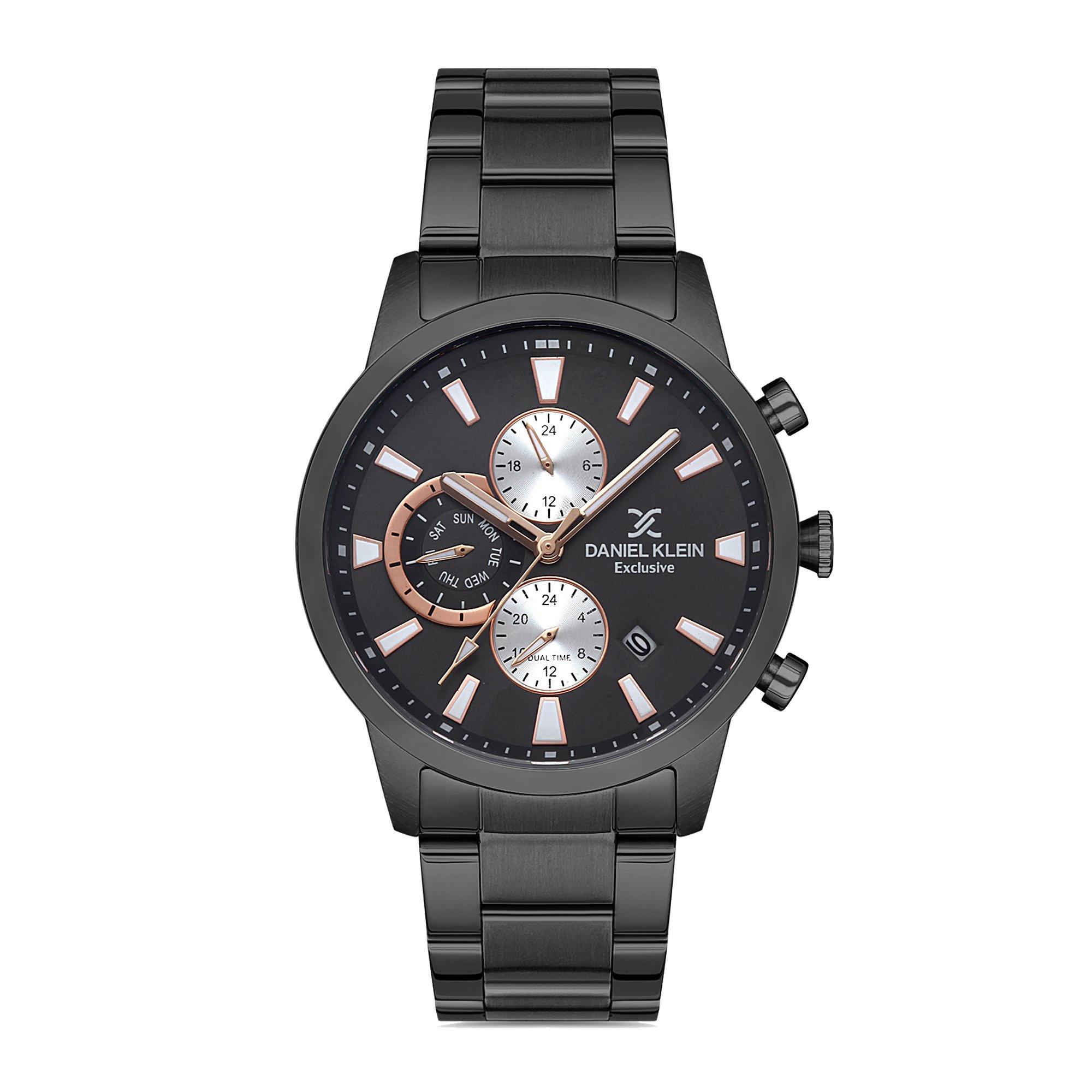 Black Metal Chrono Watch (3140663) | Daniel Klein