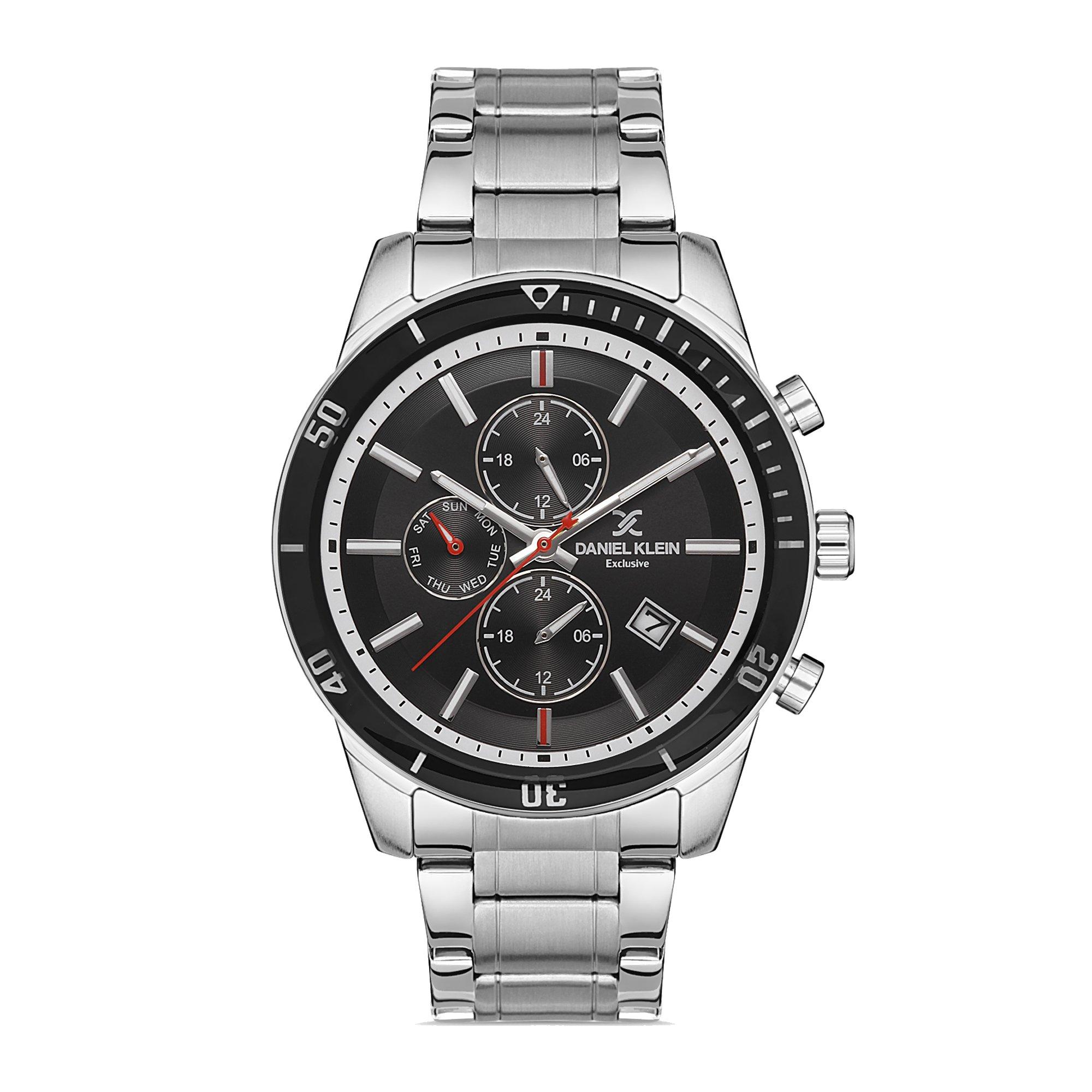 Black Dial Silver Chrono Watch (3140664) | Daniel Klein