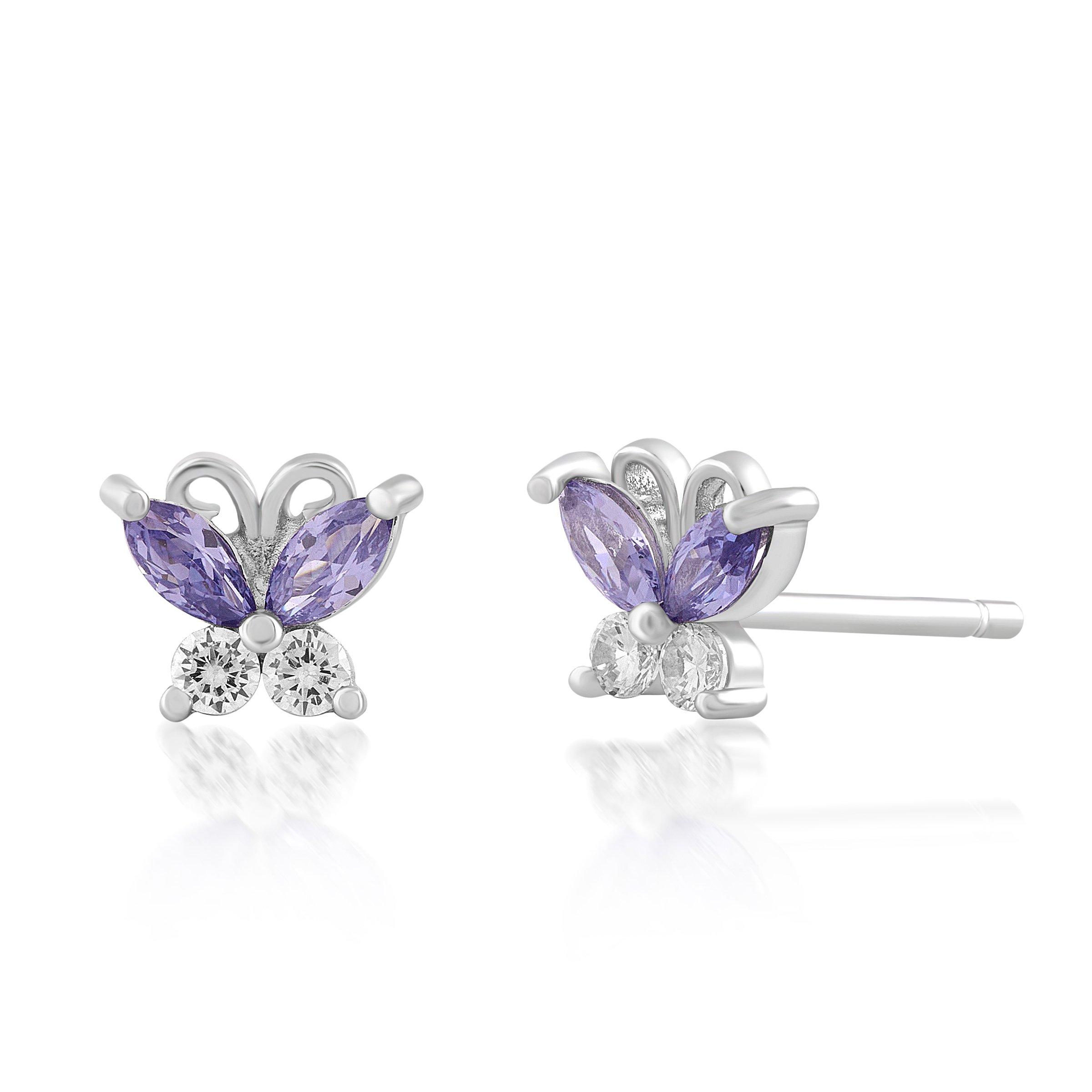 Colour Butterfly Stud Earrings (3141091) | Sterling Silver