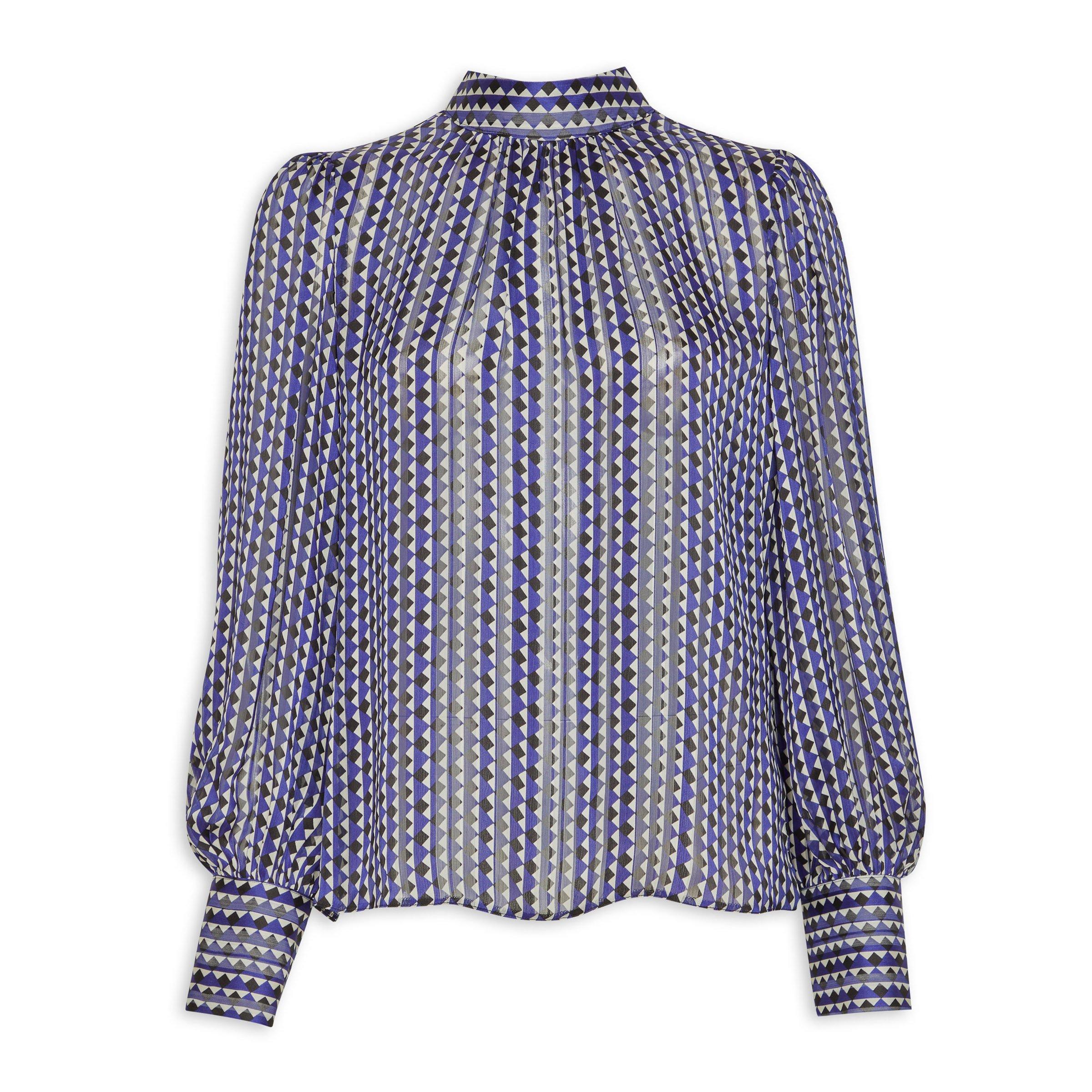 Blue Printed Blouse (3141486) | Truworths