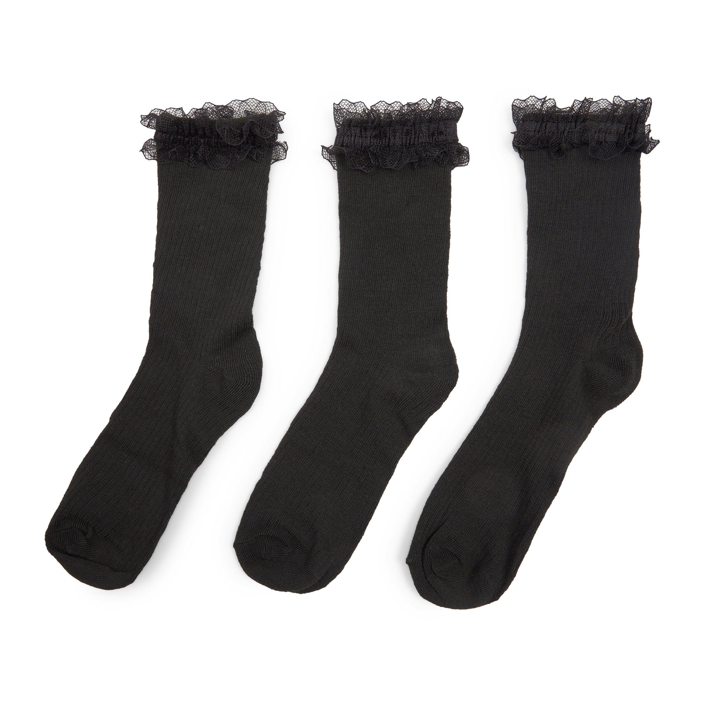 3-pack Black Lace Frill Socks (3141493) | Truworths
