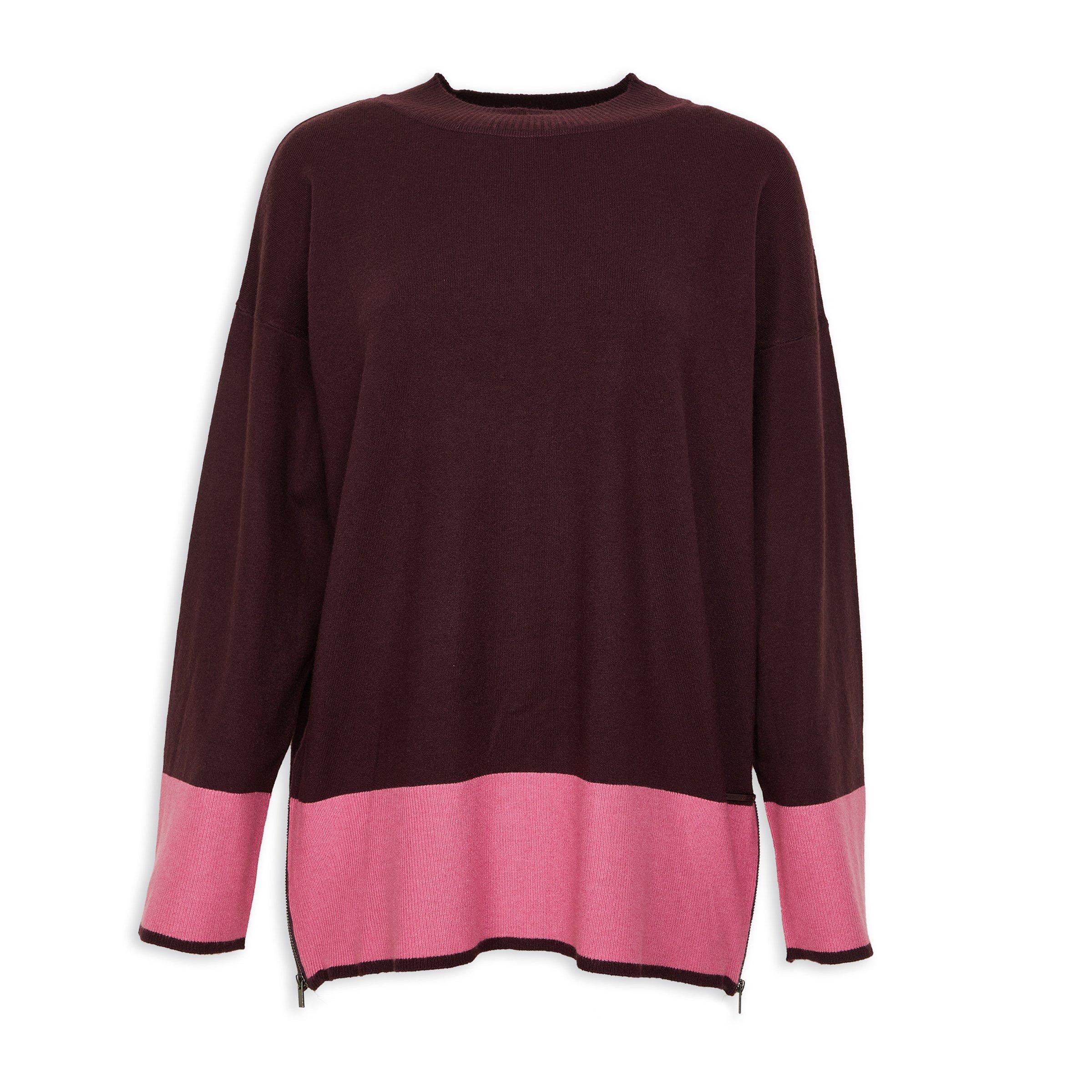 Purple Two Tone Knit Top (3142088) | Earthaddict