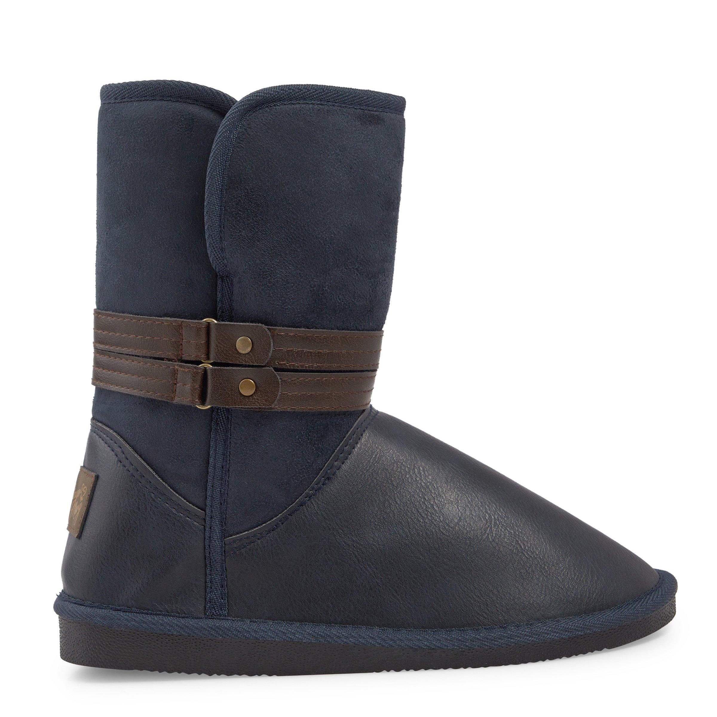 Navy Microfiber Boots (3142104) | Ginger Mary