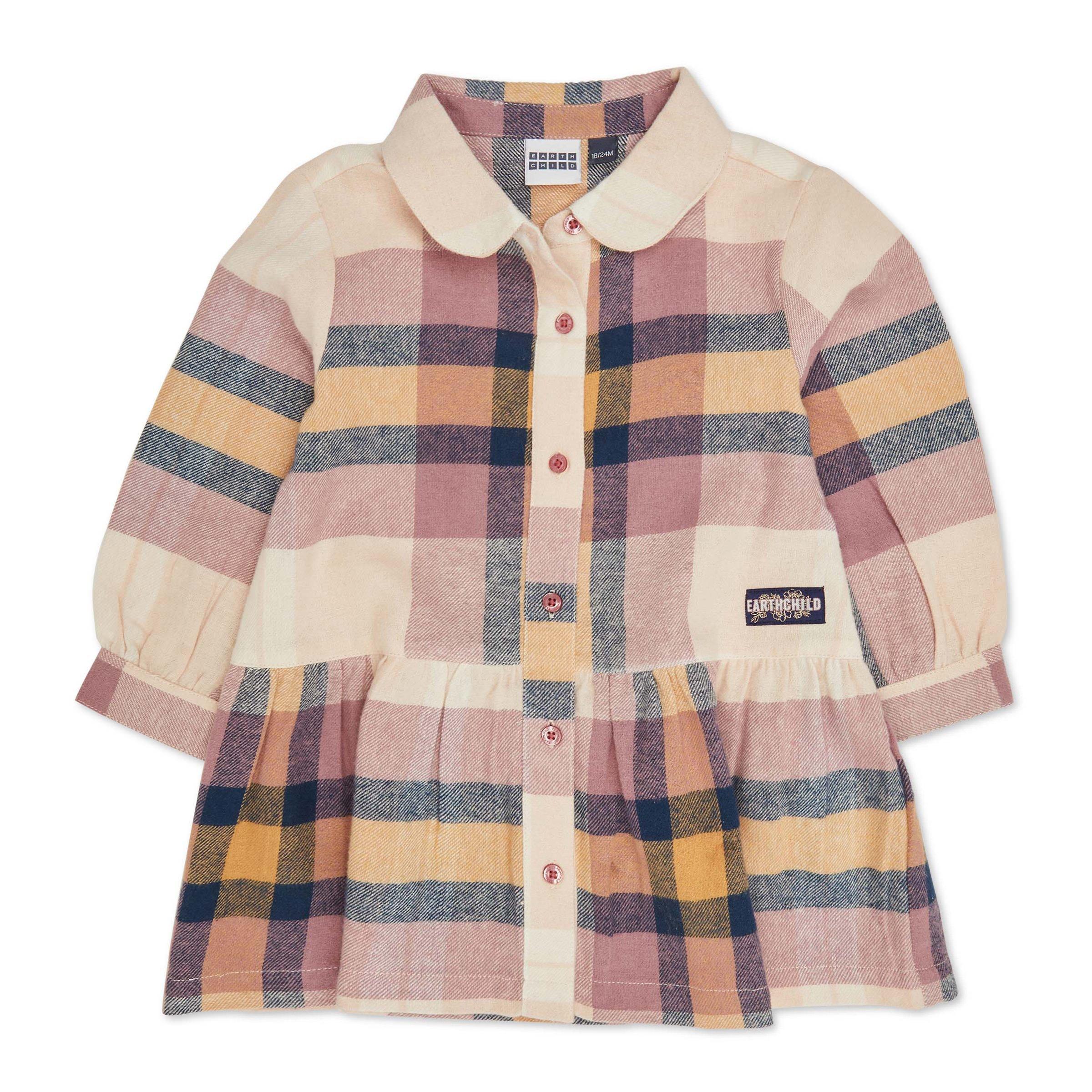 Baby Girls Pink Check Dress (3142312) | Earthchild