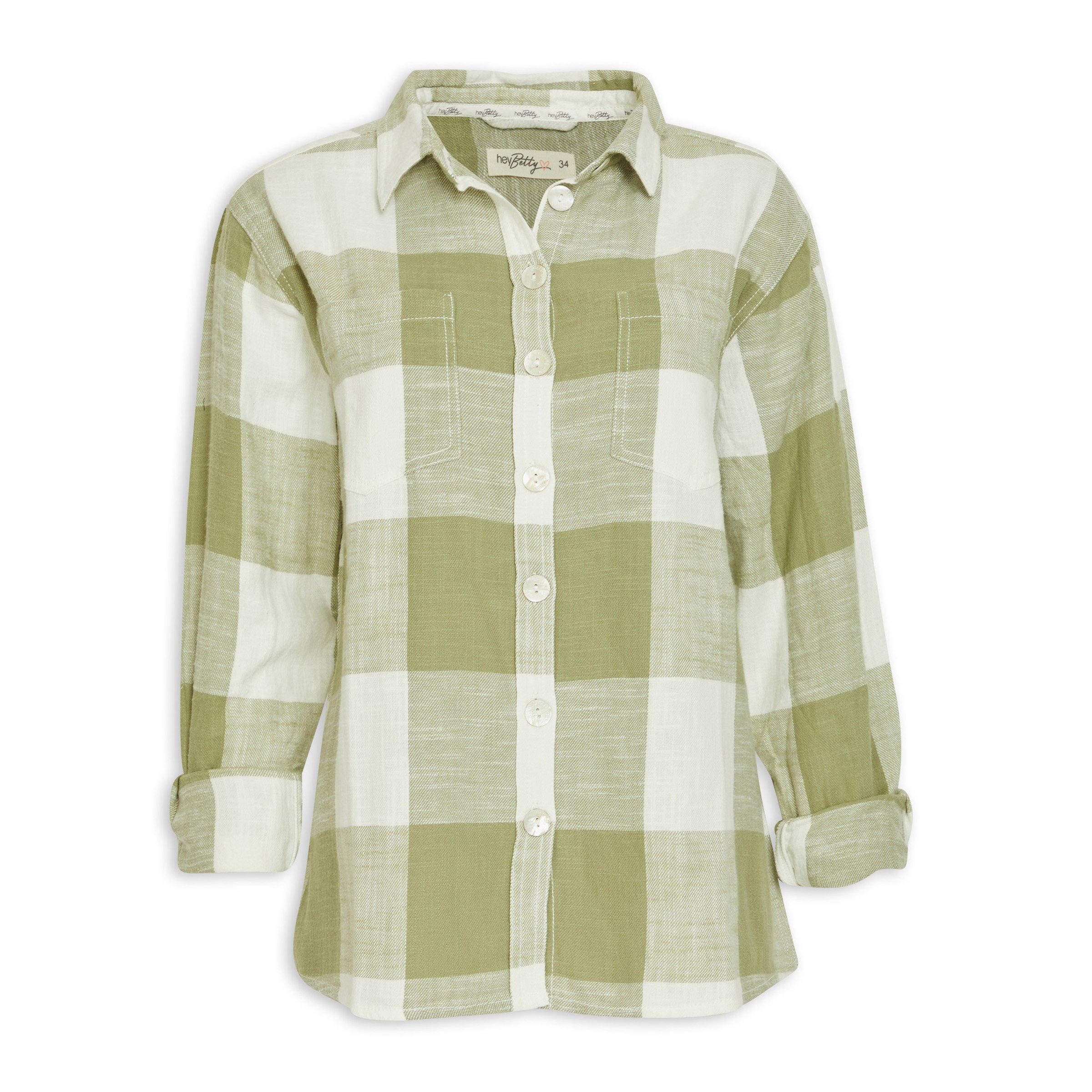 Sage Green Check Shirt (3142327) | Hey Betty