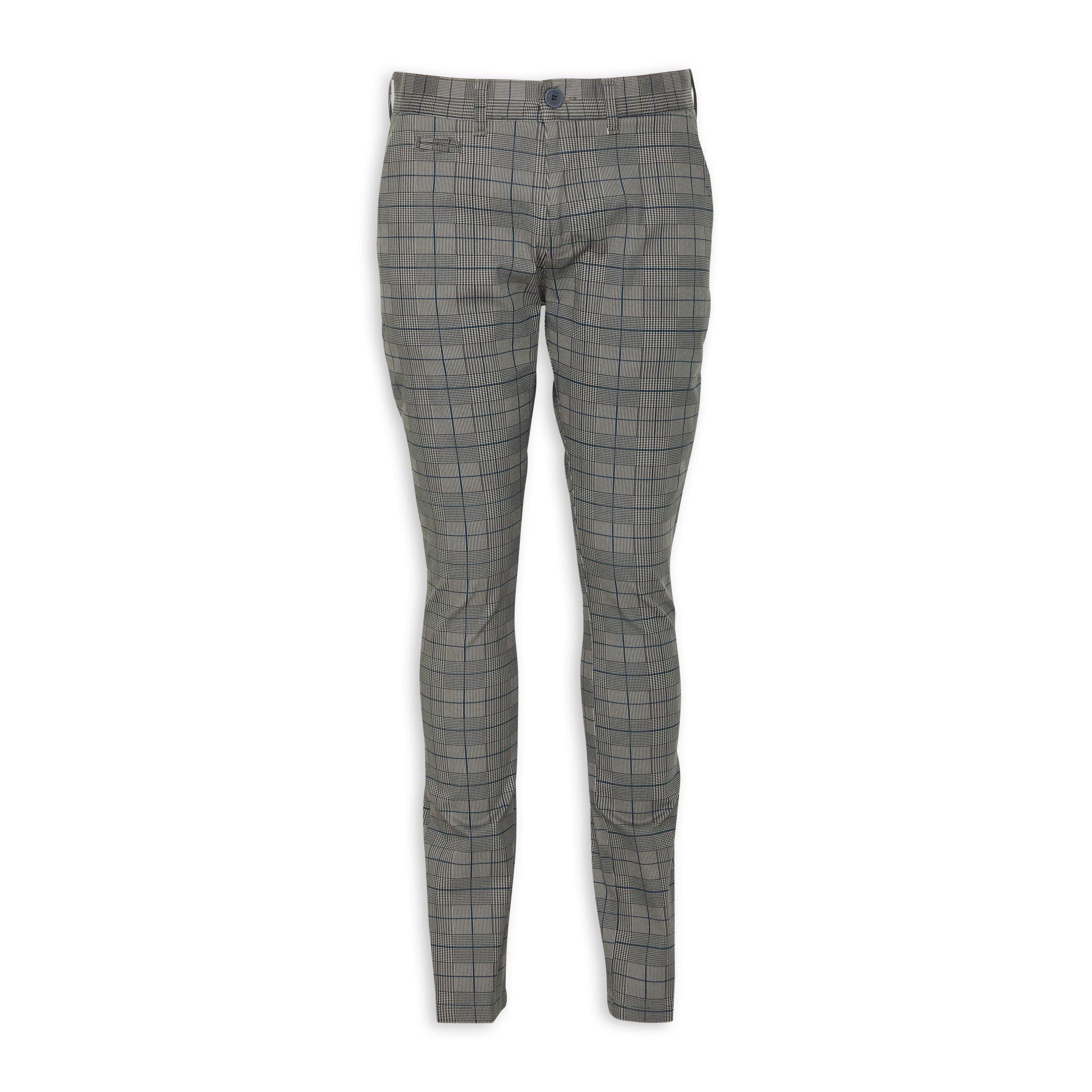 Grey Check Skinny Leg Pants (3142569) | UZZI