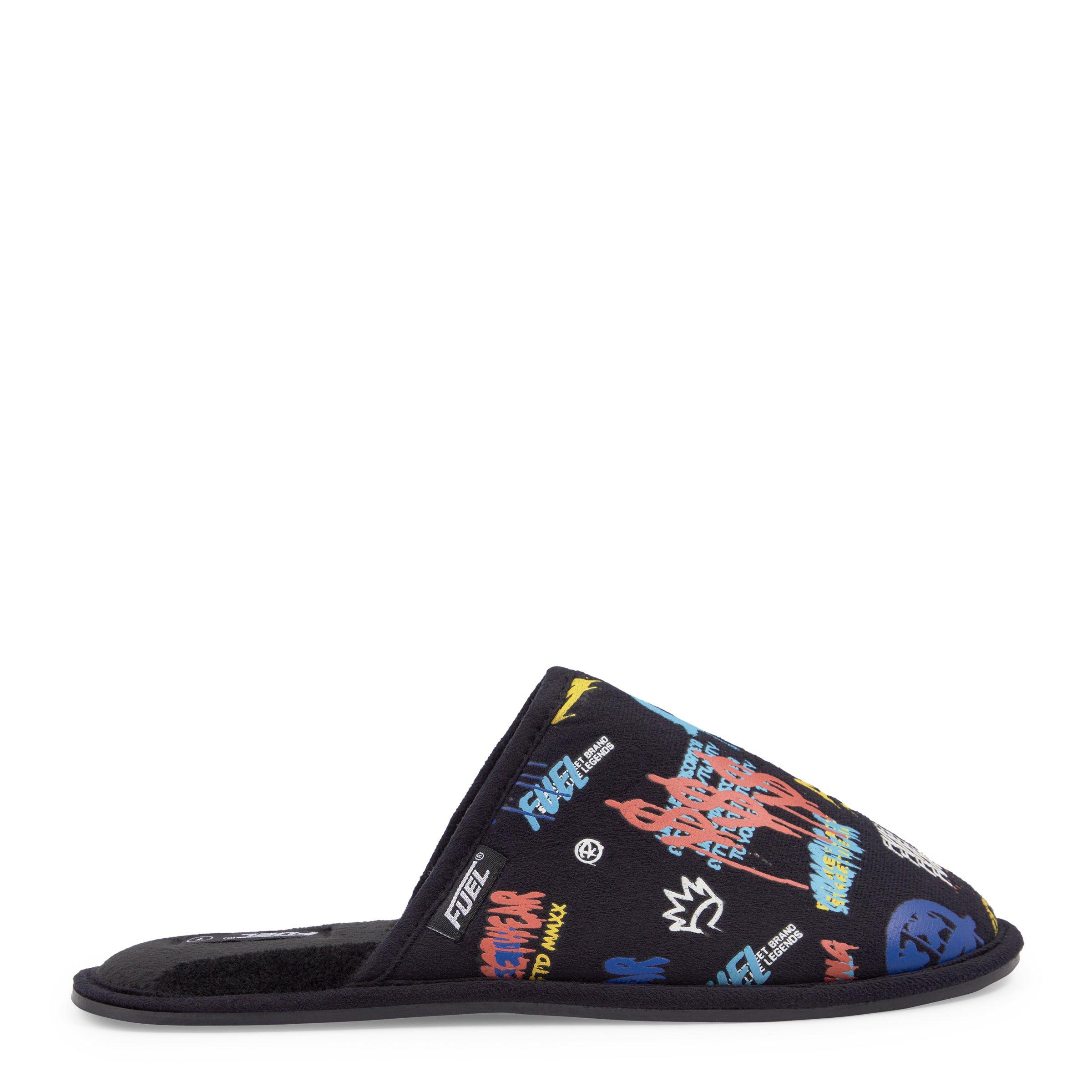 Black Printed Slippers (3142956) | Fuel