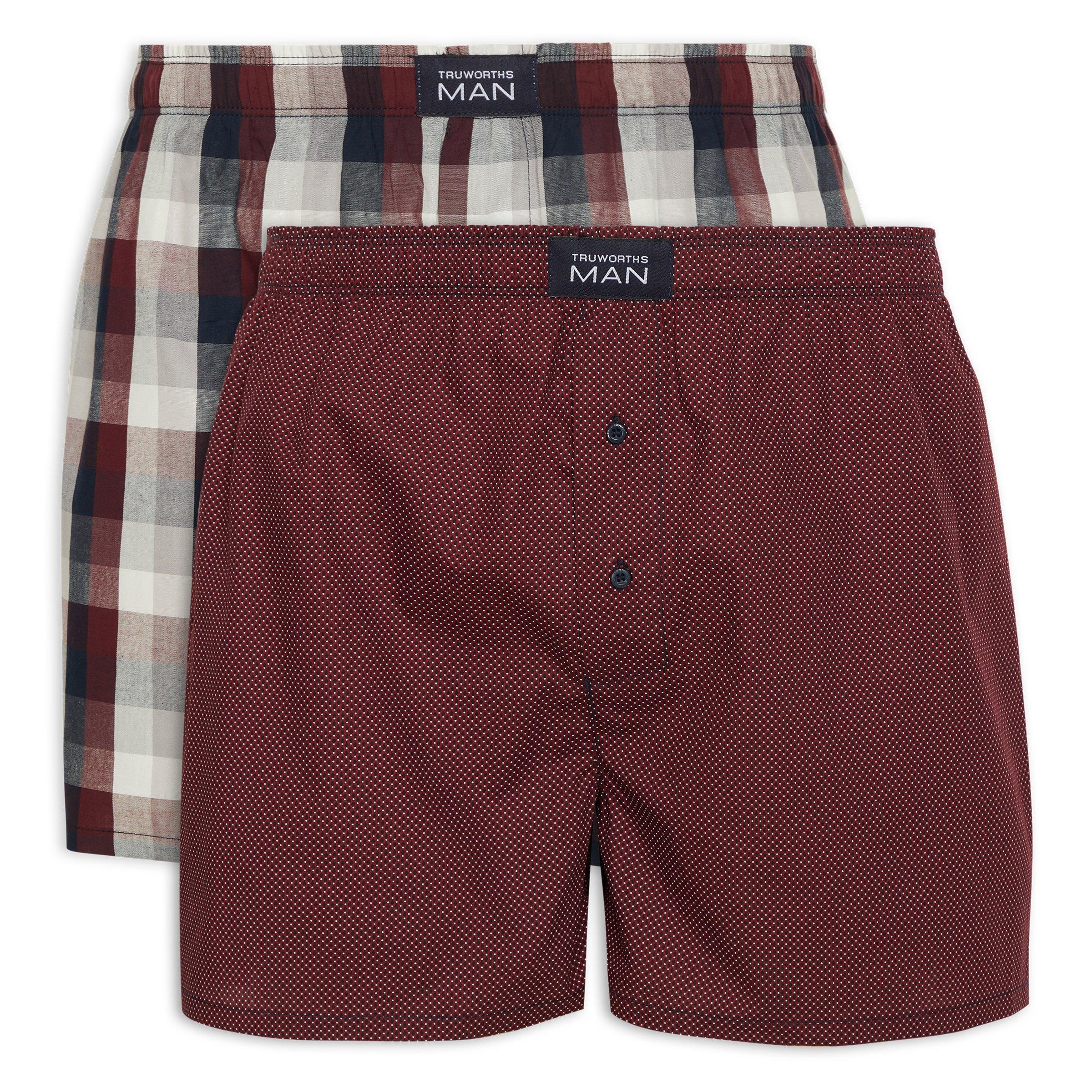 2-pack Burgundy Boxers (3143107) | Truworths Man