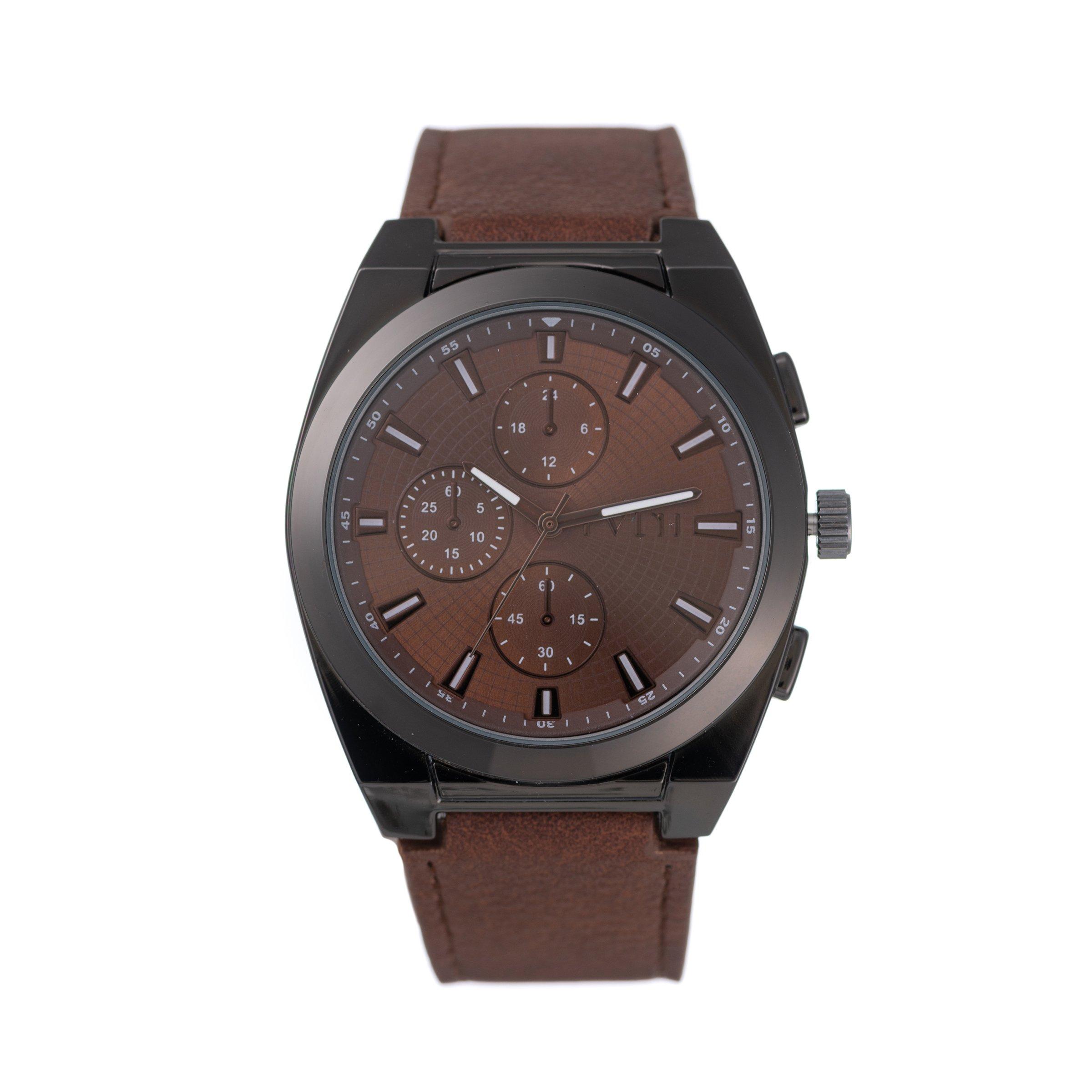 Brown PU Leather Watch (3143158) | RVLRI