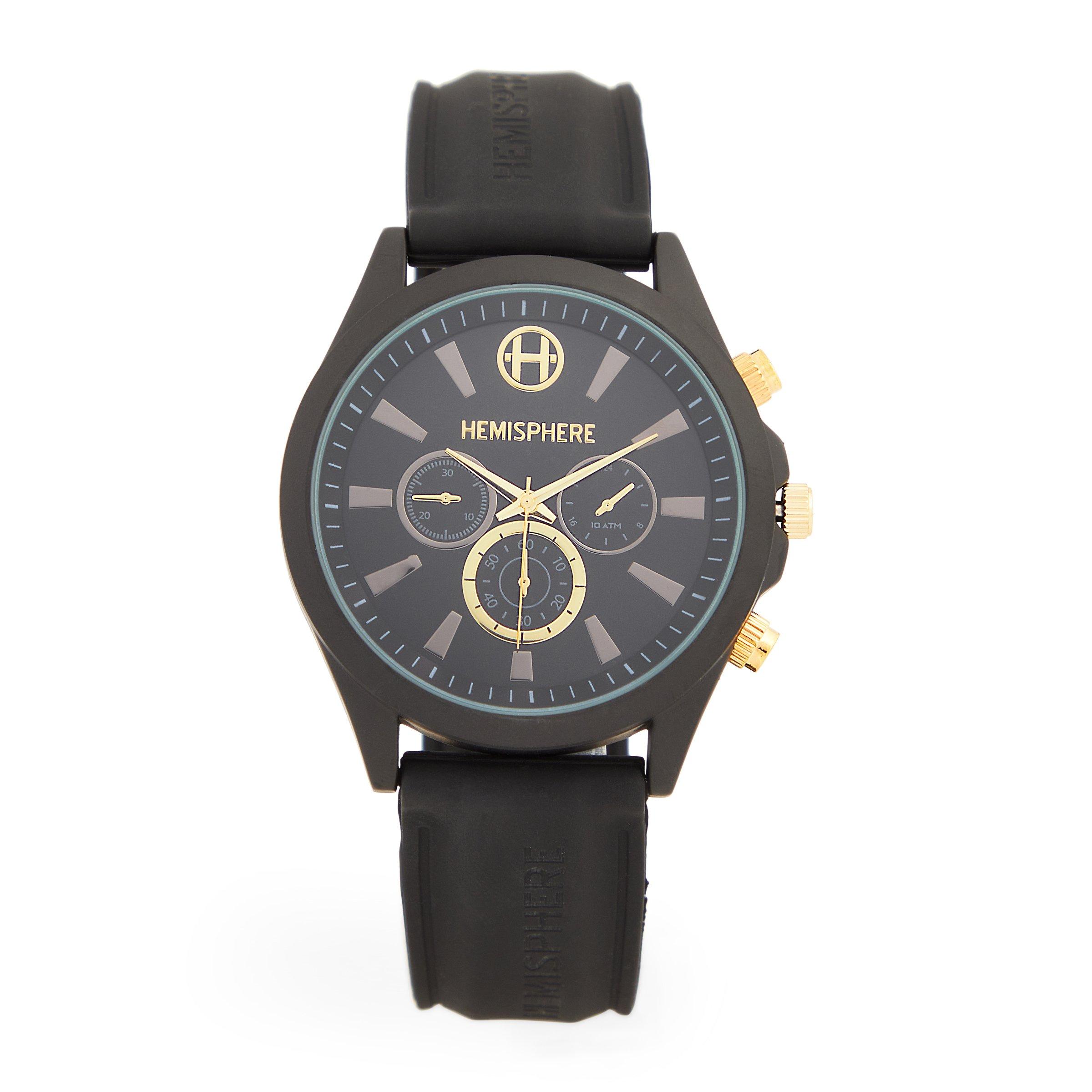 Black and Gold Resin Strap Watch (3143585) | Hemisphere
