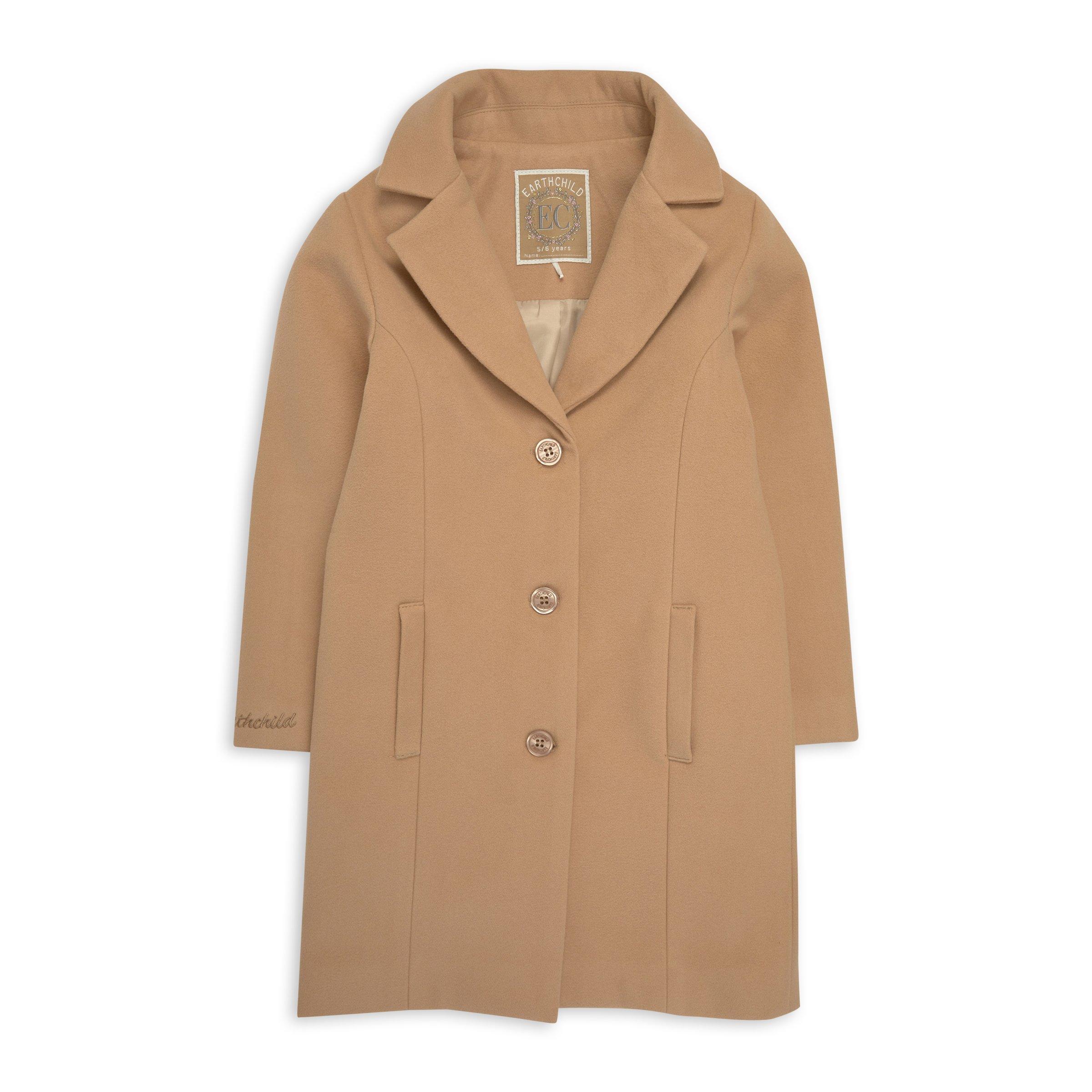 Kid Girls Tan Melton Coat (3145097) | Earthchild