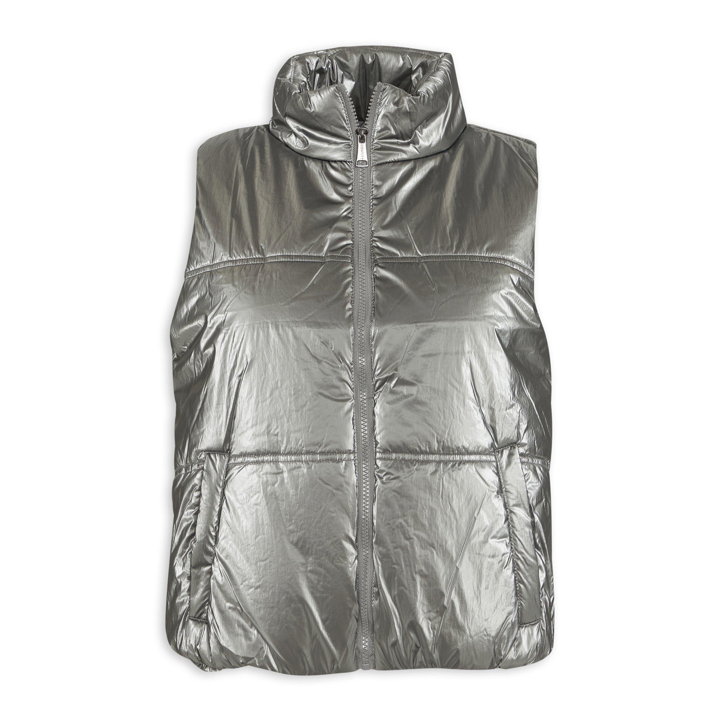 Silver Sleeveless Puffer (3145971) | Identity