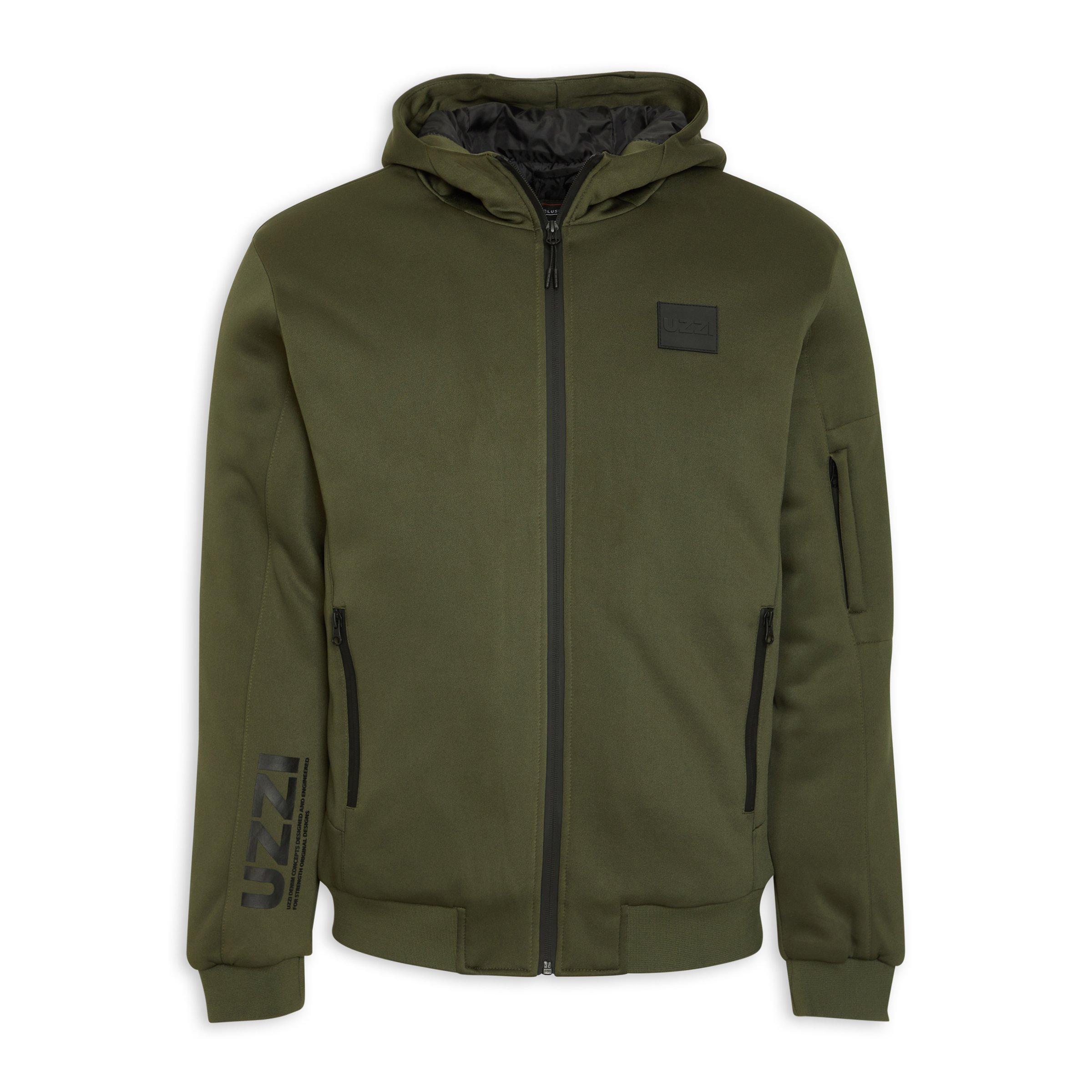Olive Green Zip Through Hoodie (3146071) | UZZI