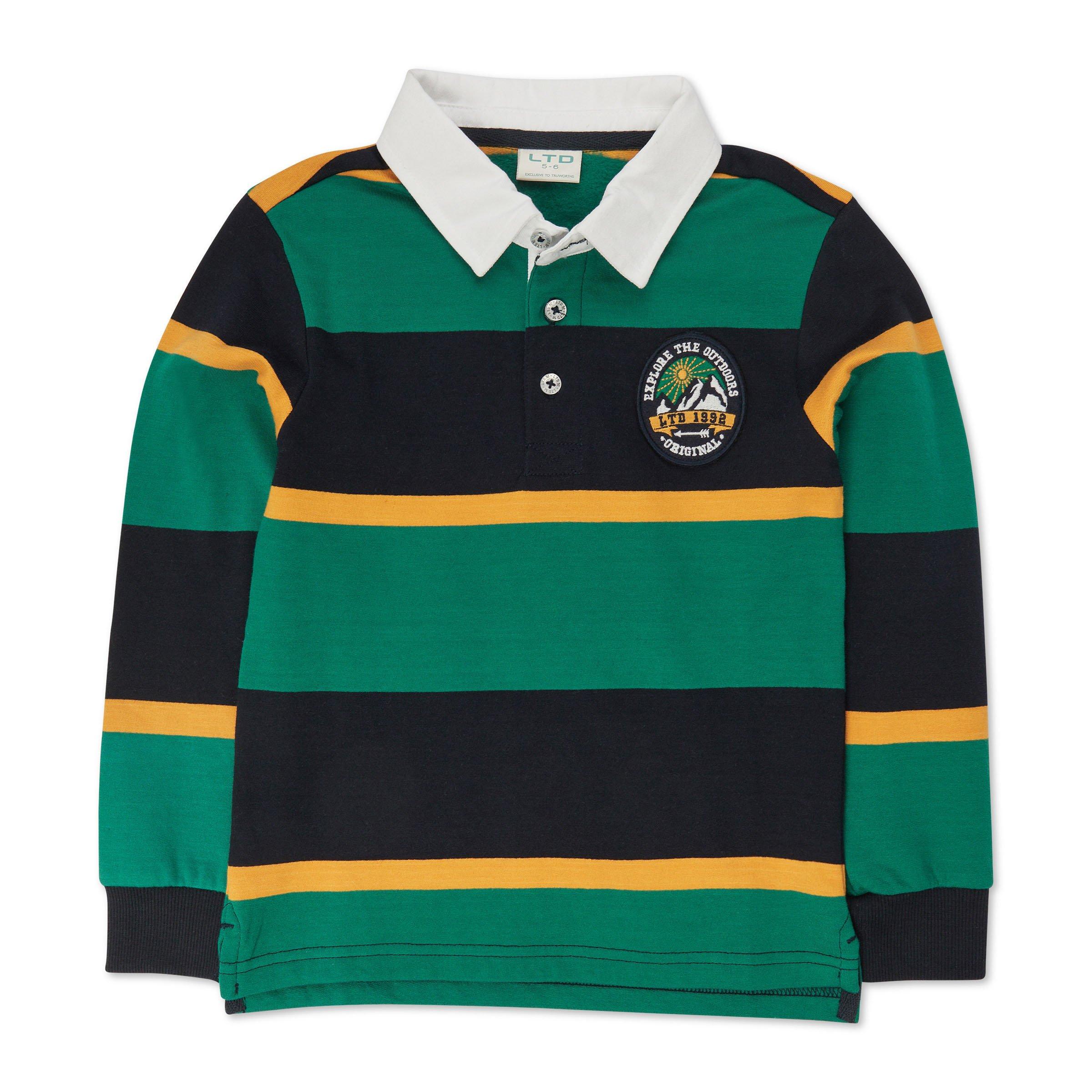 Kid Boys Green Striped Rugby Jersey (3146361) | LTD Kids