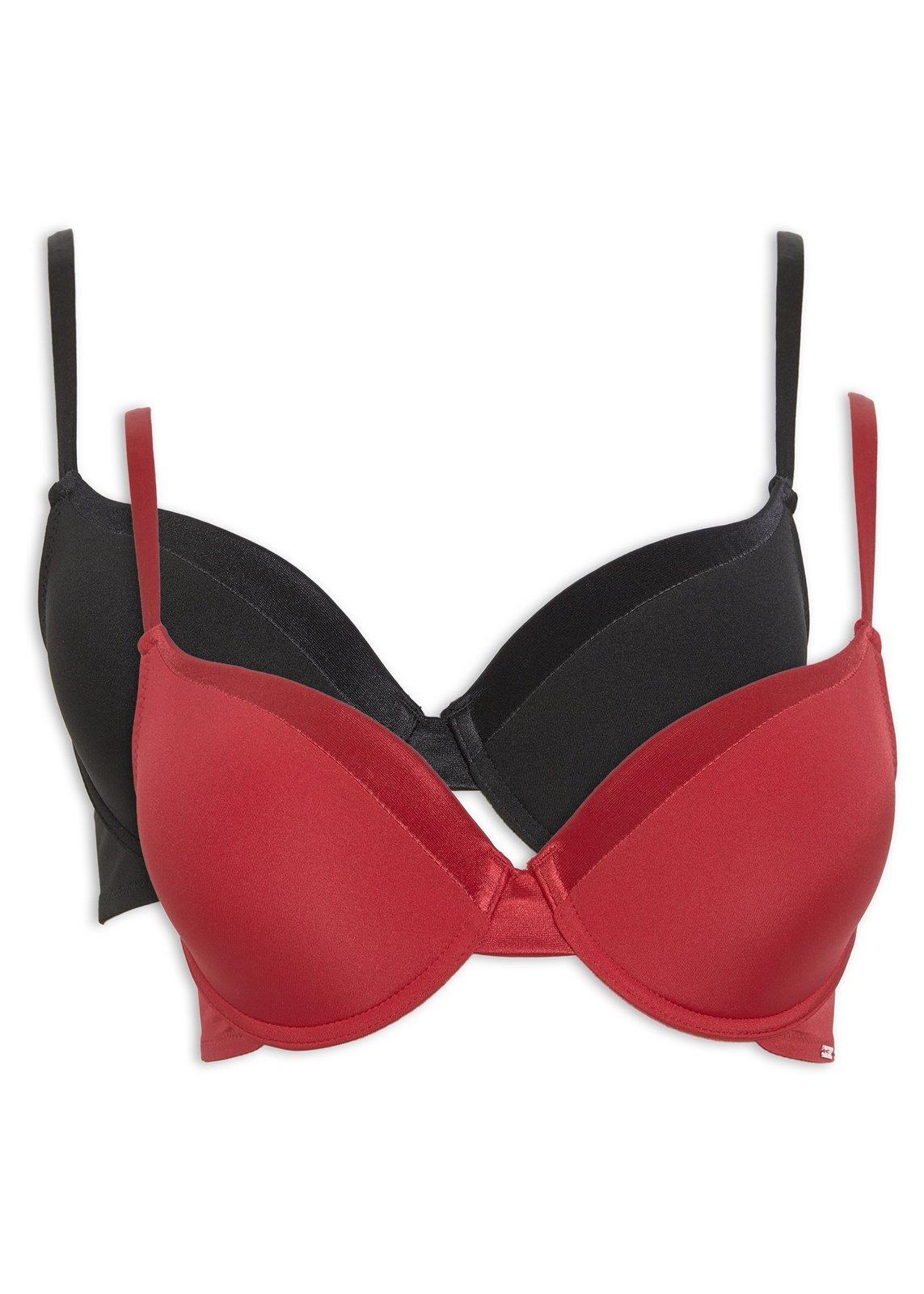 Red and Black 2-pack Plunge Bras (3146516) | Skiny