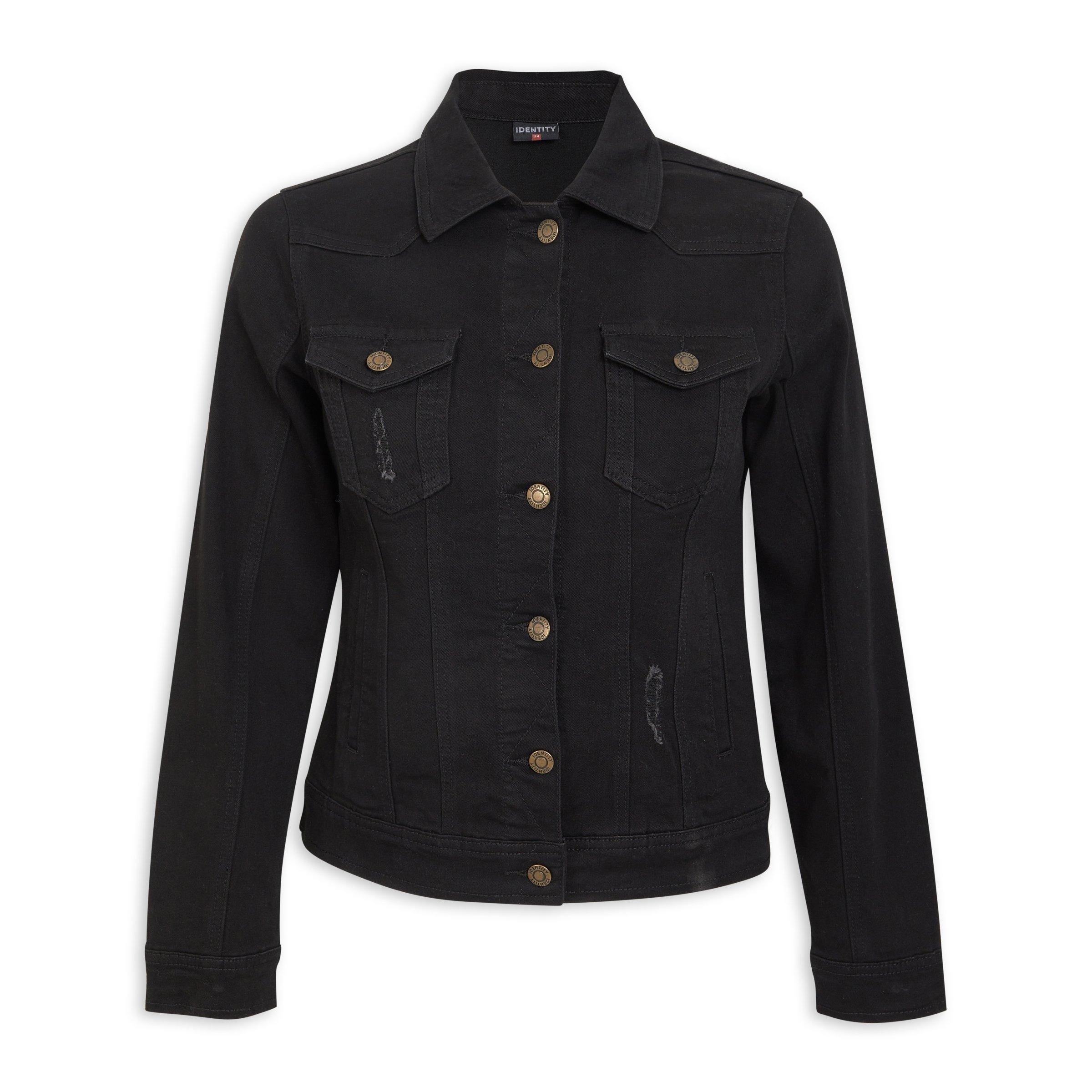 Black Denim Trucker Jacket (3147128) | Identity