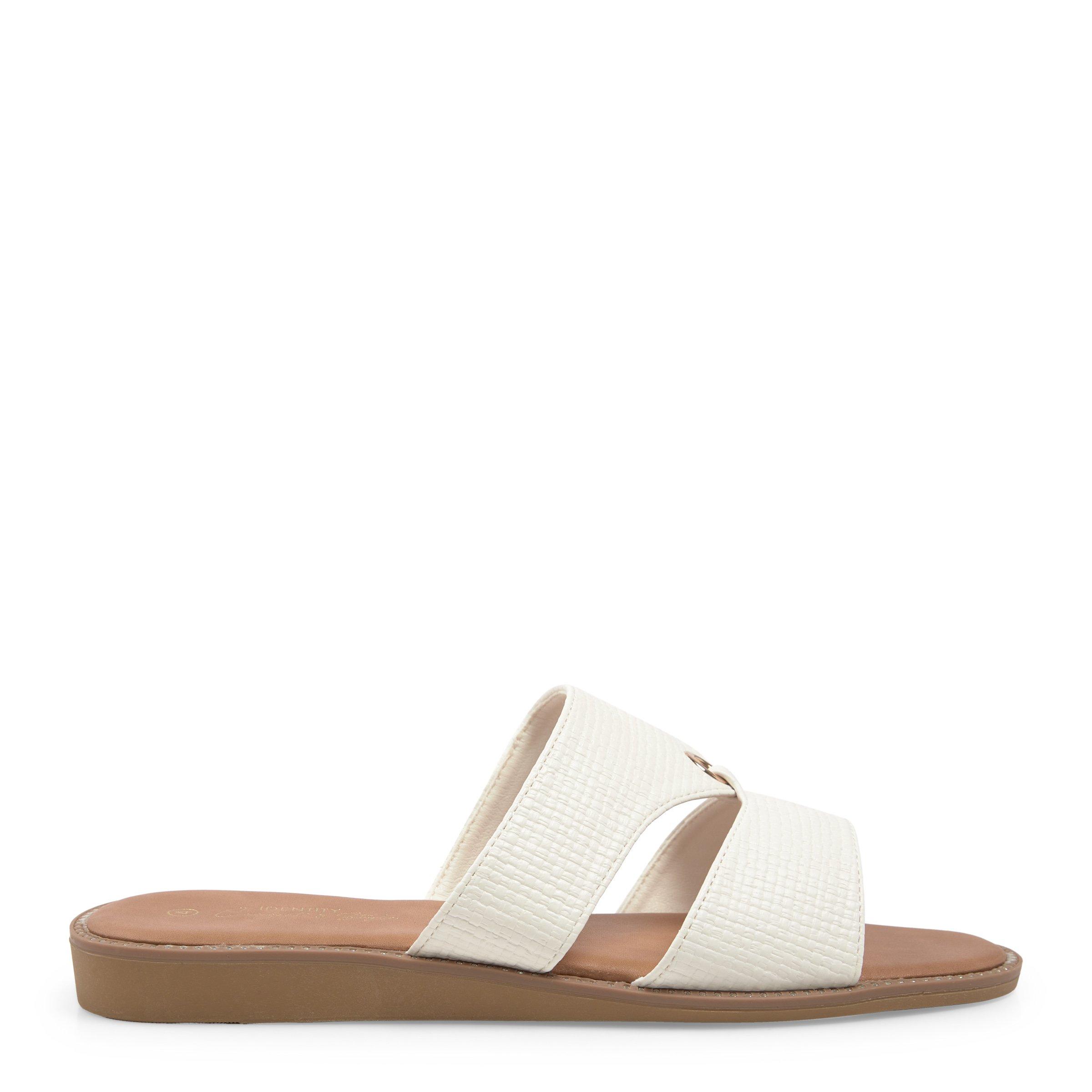 White Broad Strap Sandals (3147162) | Identity