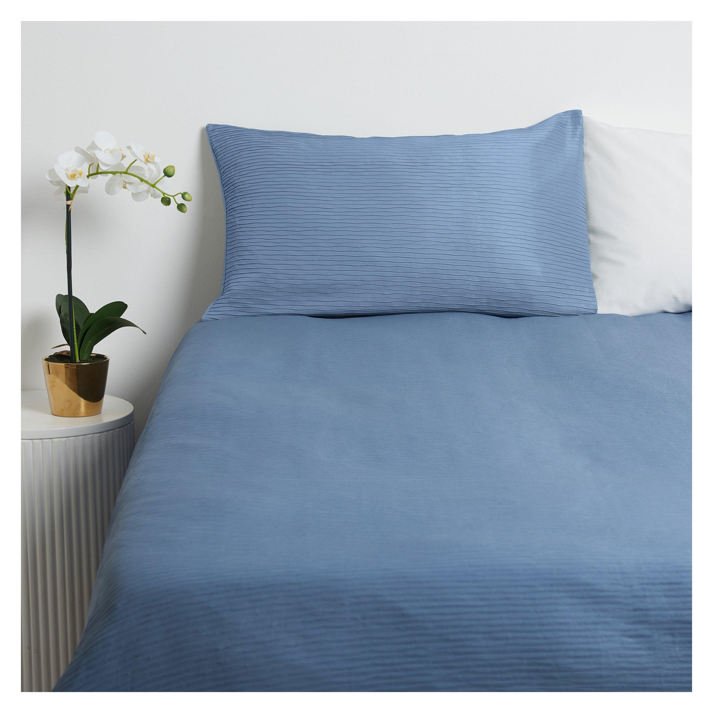 Microfibre Ripple Blue Duvet Cover Set (3147358) | Loads of Living