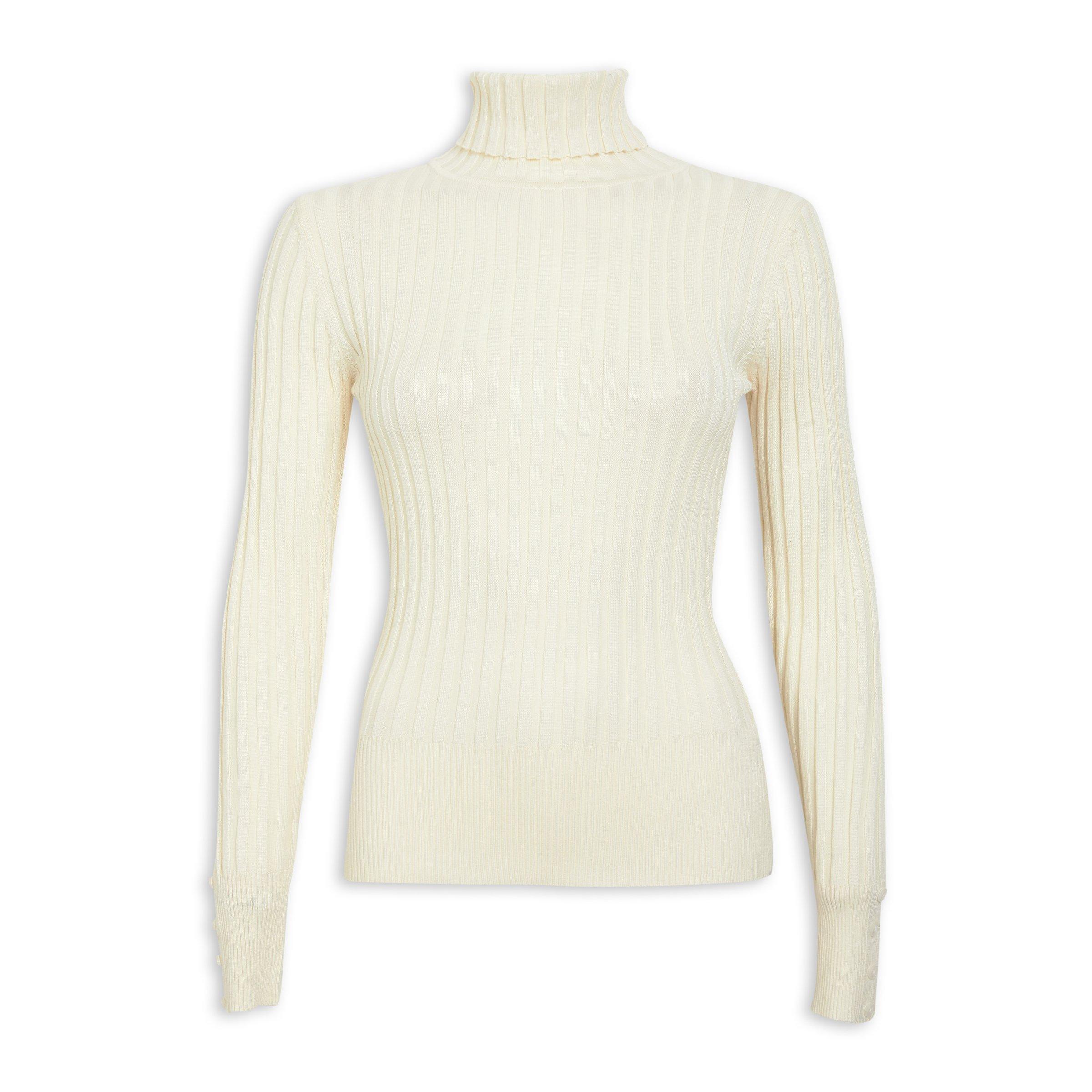 White Ribbed Turtleneck Knit Top (3147511) | OUTBACK RED
