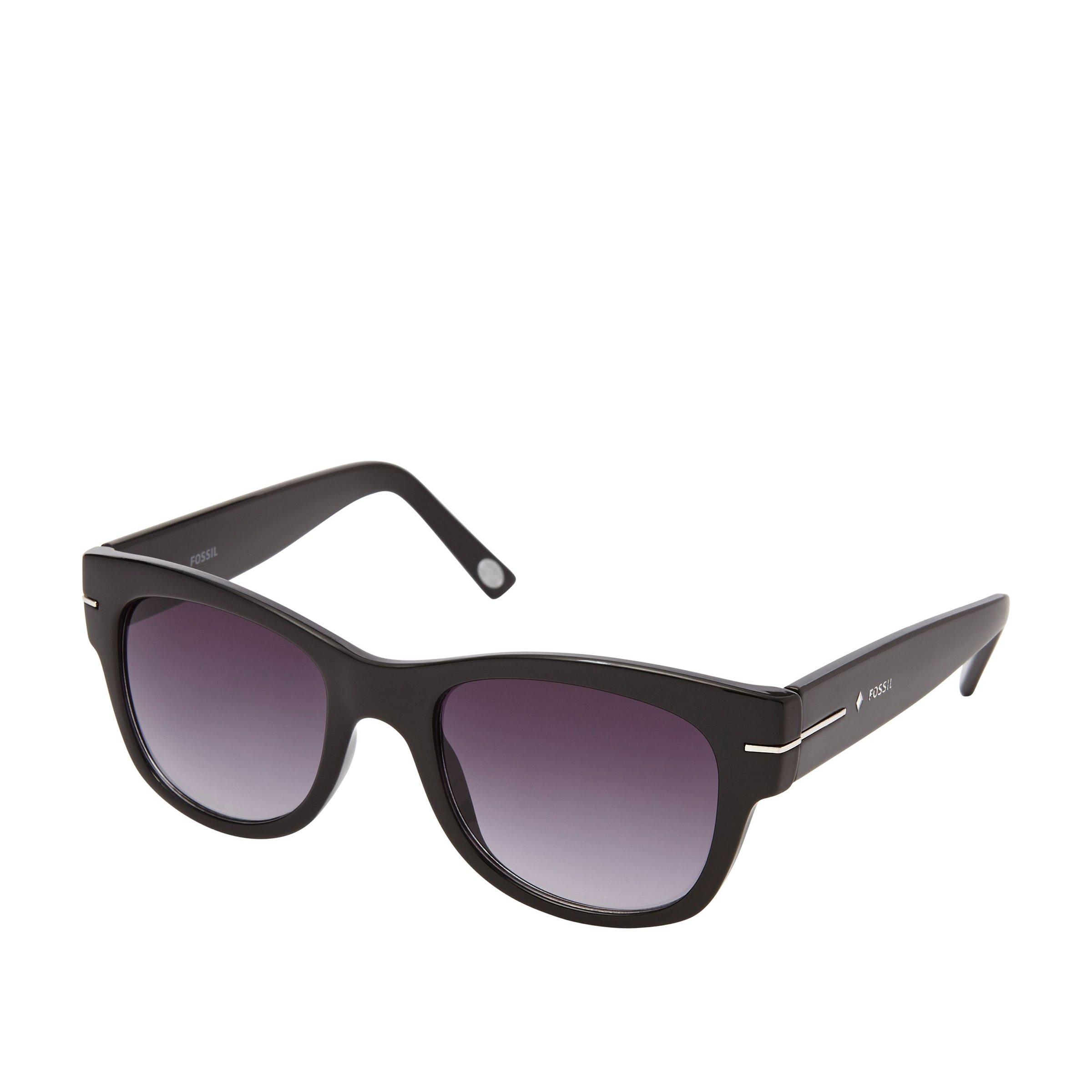 Black Rounded Square Premium Sunglasses (3147649) | Fossil